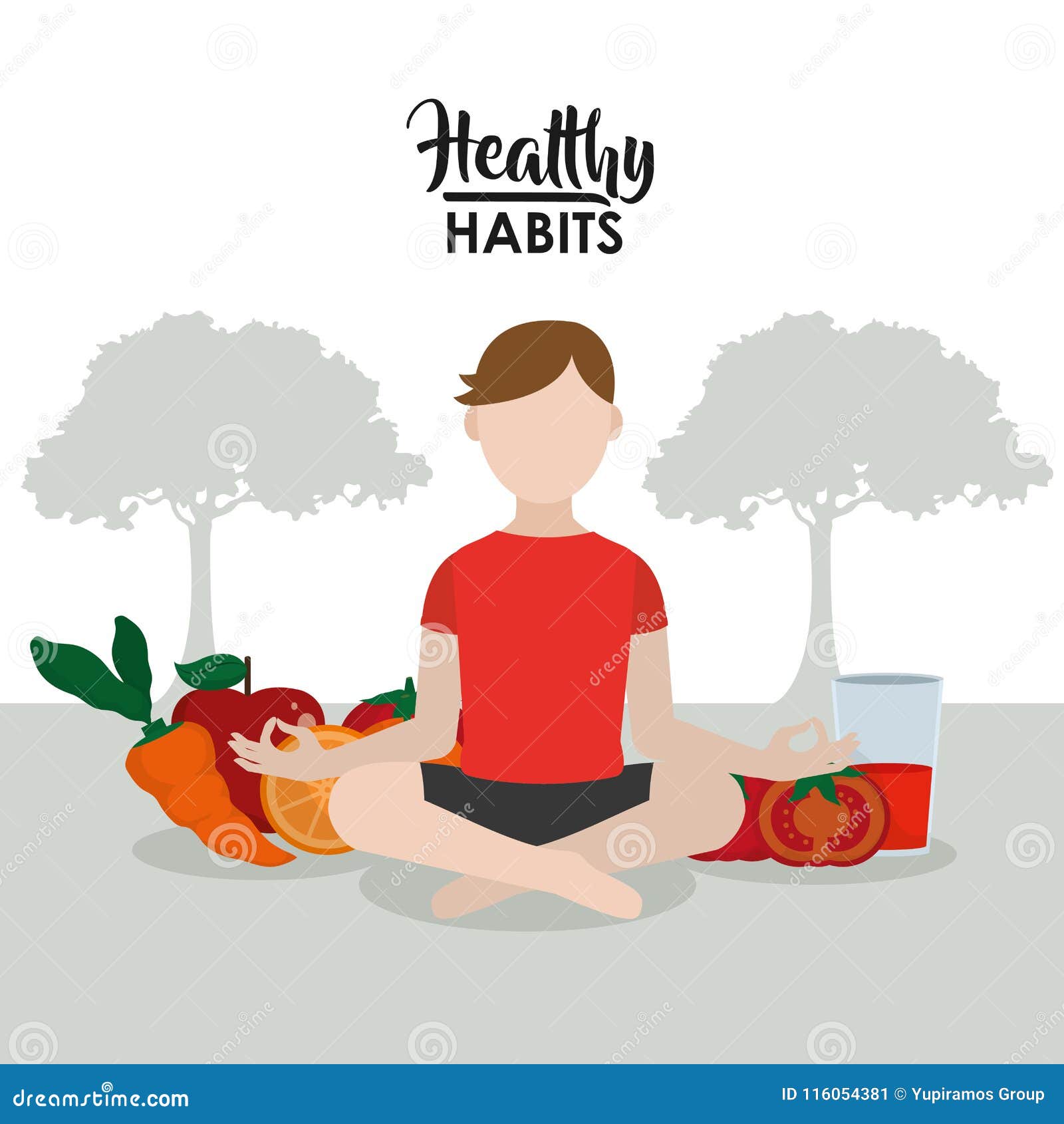 Healthy Habits Woman Stock Vector Illustration Of Control 116054381