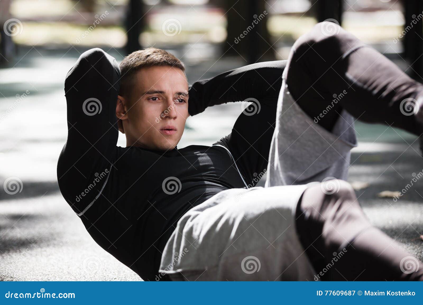 Healthy Handsome Active Man with Fit Muscular Body Doing Workout ...