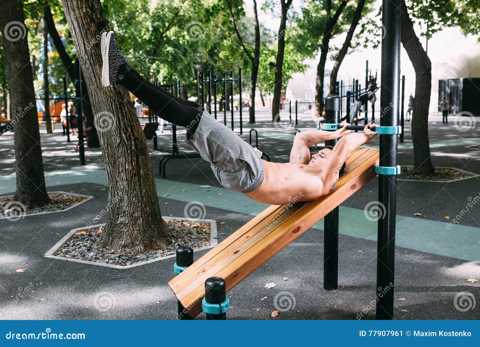 Healthy Handsome Active Man with Fit Muscular Body Doing Workout ...
