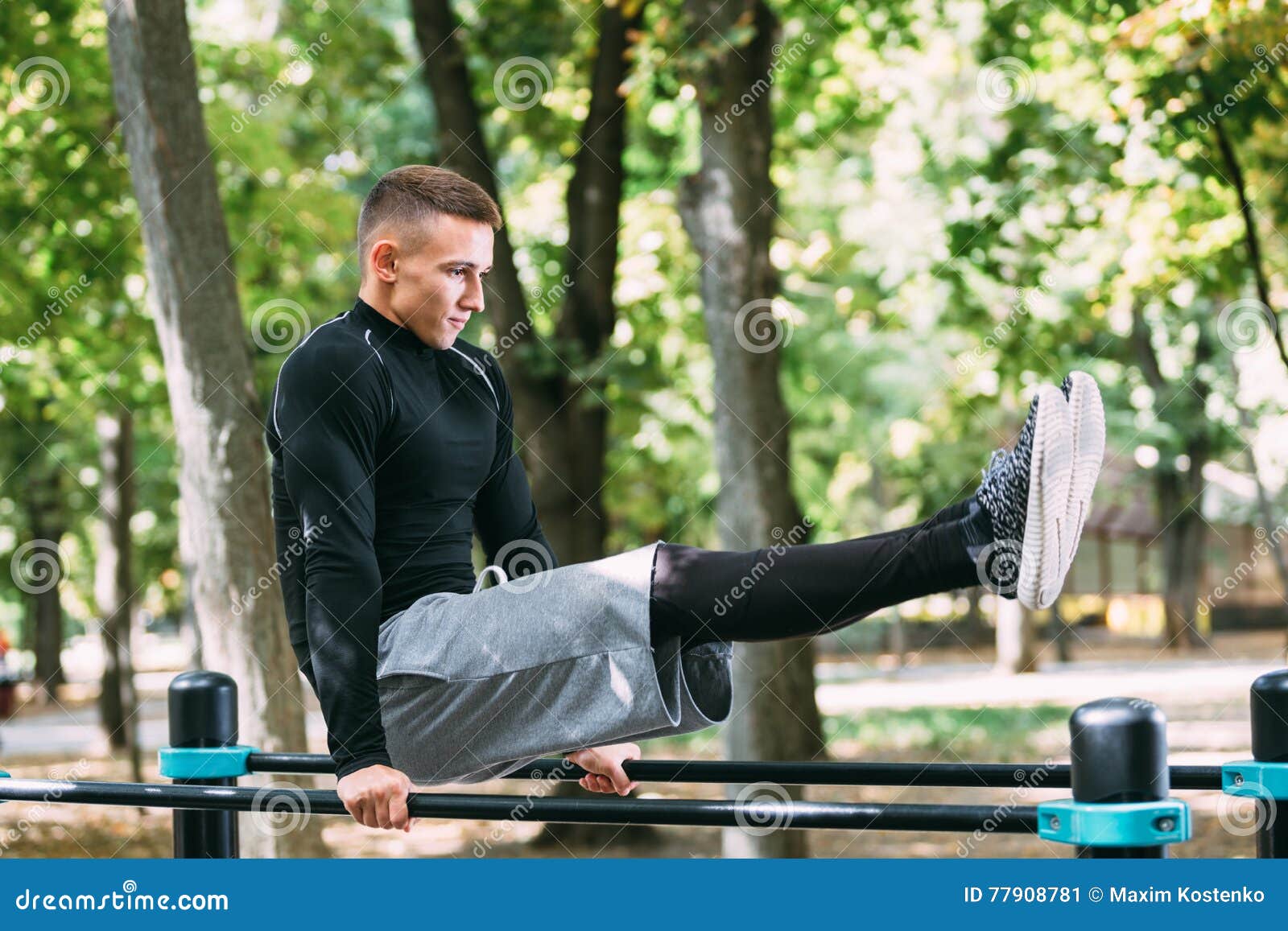 Healthy Handsome Active Man with Fit Muscular Body Doing Workout ...