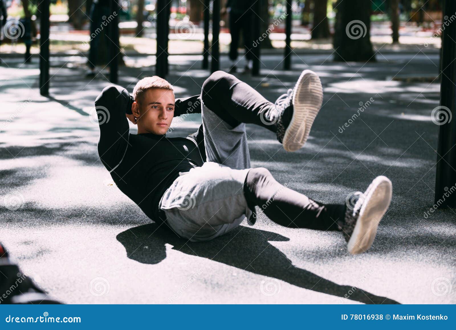 Healthy Handsome Active Man with Fit Muscular Body Doing Workout ...