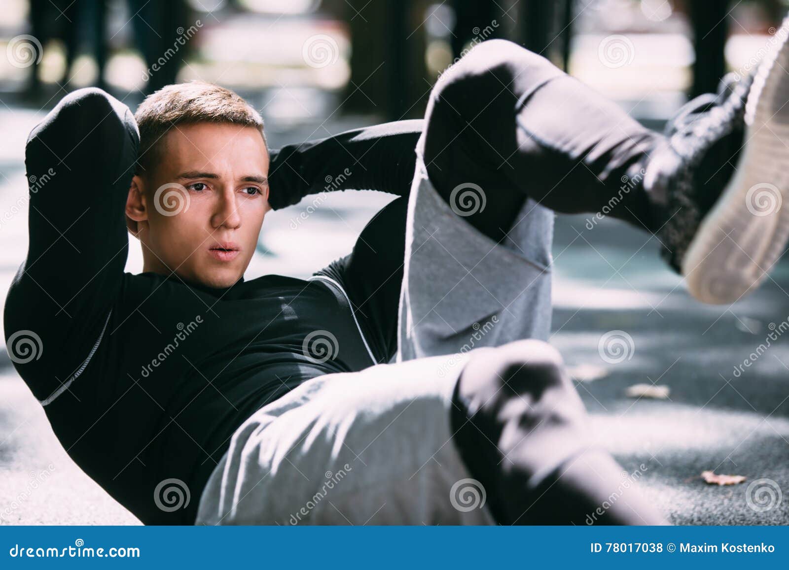 Healthy Handsome Active Man with Fit Muscular Body Doing Workout ...