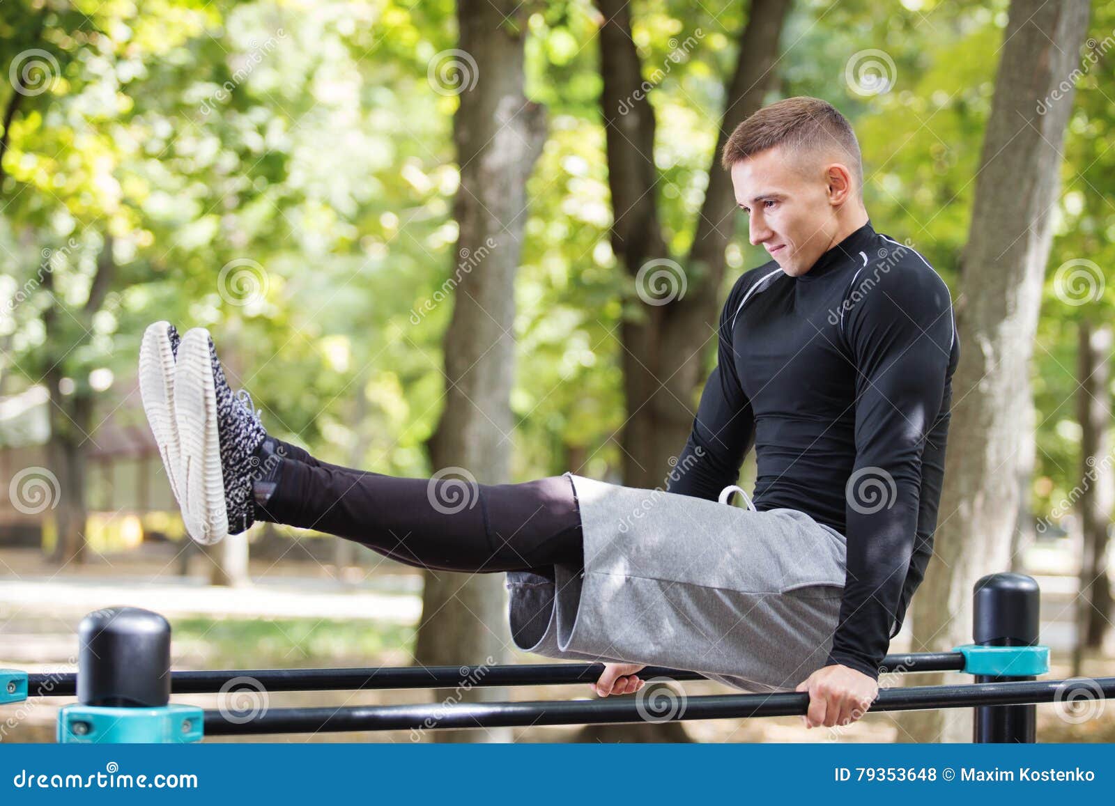 Healthy Handsome Active Man with Fit Muscular Body Doing Workout ...