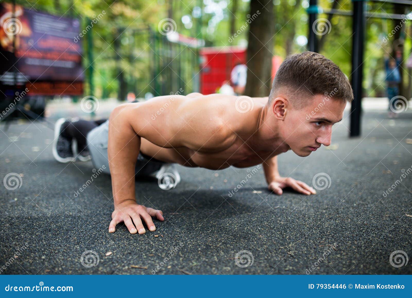 Healthy Handsome Active Man with Fit Muscular Body Doing Workout ...