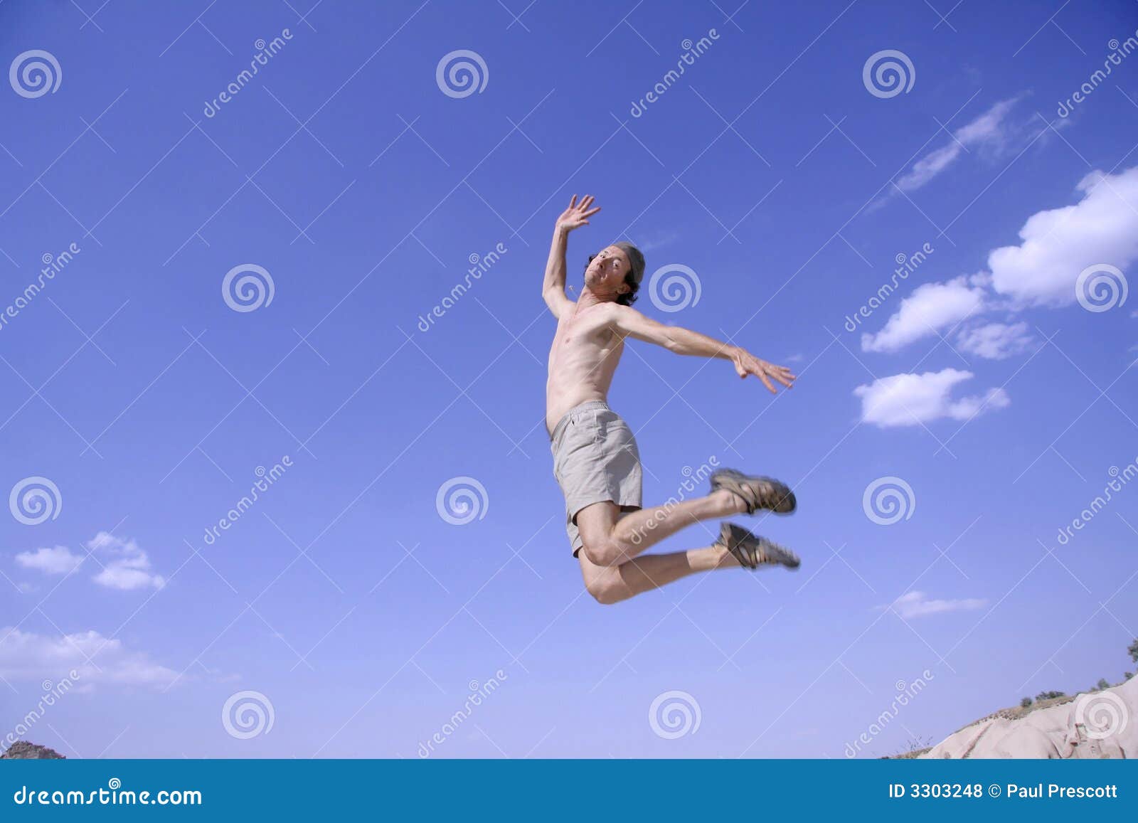 Healthy happy man jumping stock photo. Image of sporty - 3303248