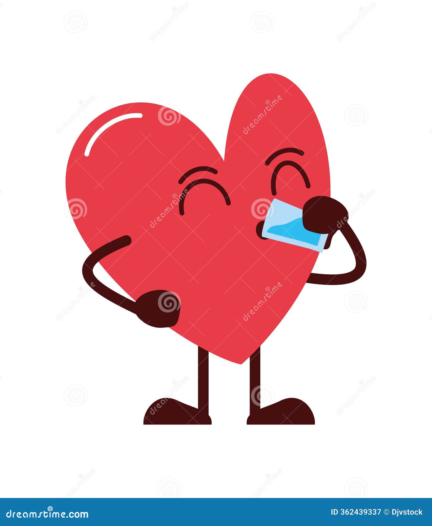 Healthy Heart Drinking Water Icon Stock Illustration - Illustration of ...