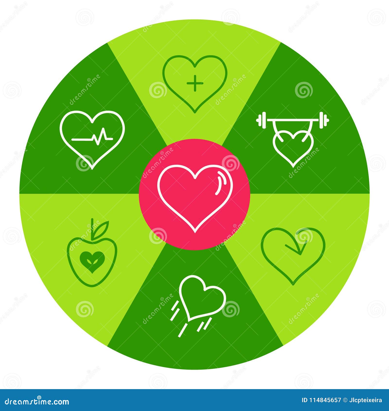 Healthy Heart Icon Wheel stock vector. Illustration of beat - 114845657