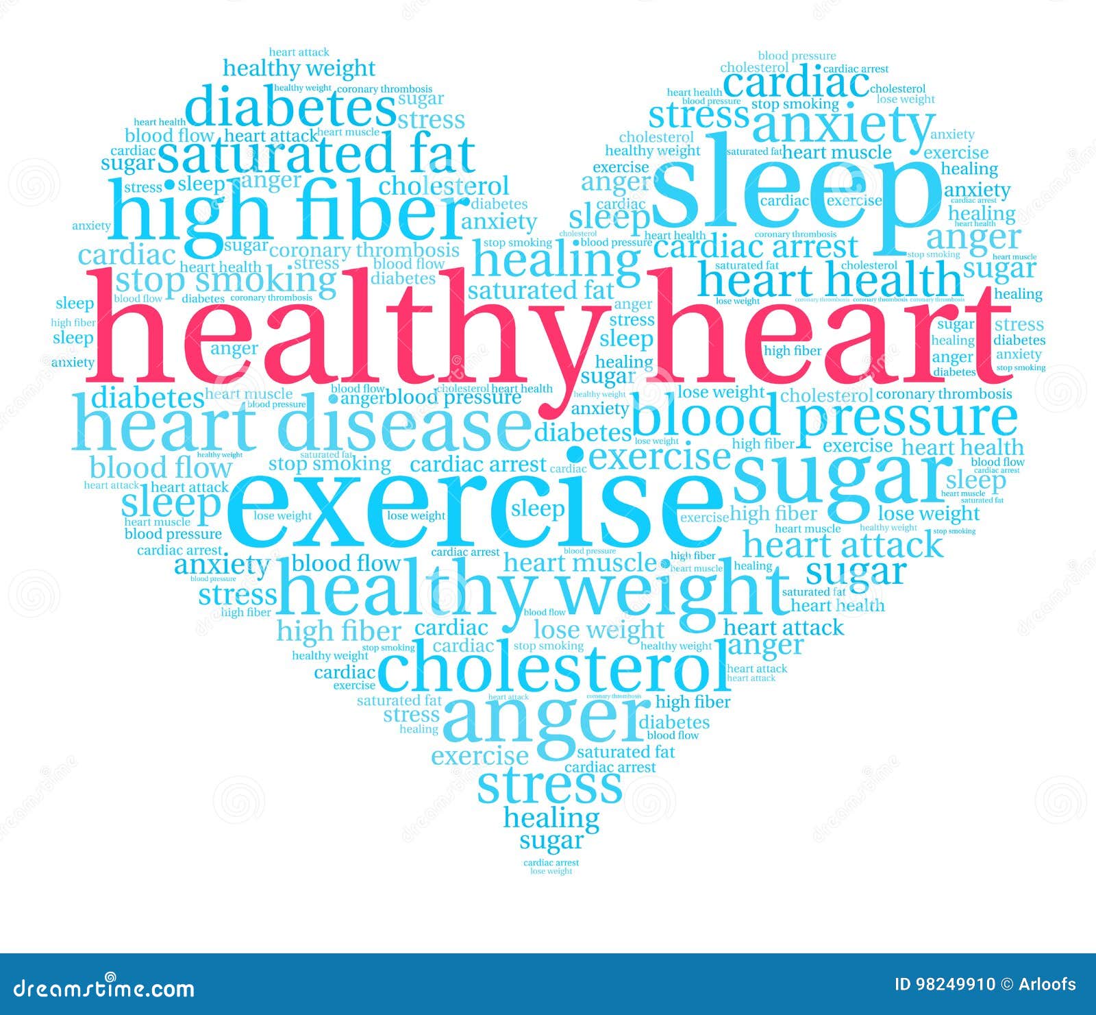 Healthy Heart Word Cloud stock vector. Illustration of smoking - 98249910