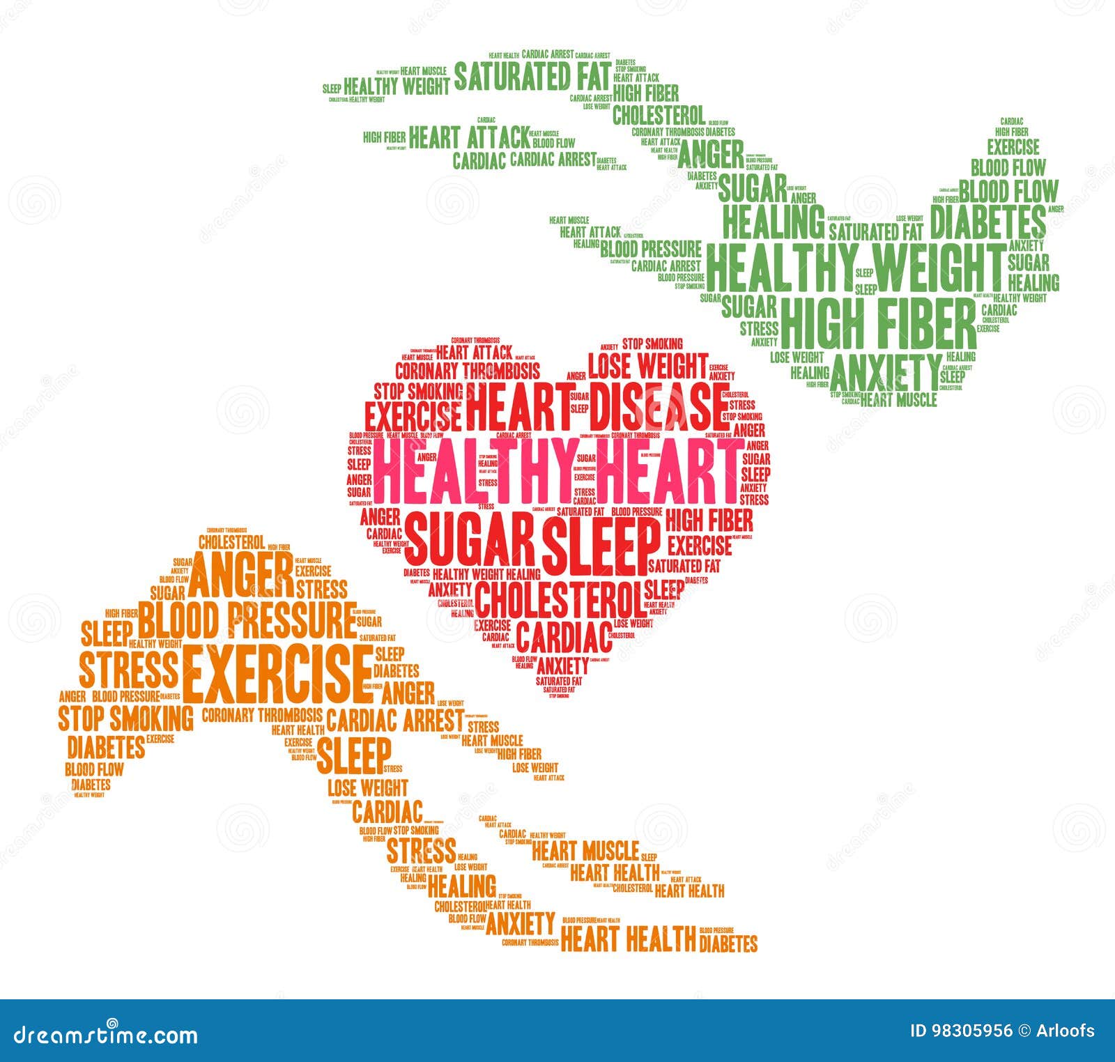 Healthy Heart Word Cloud stock illustration. Illustration of weight ...