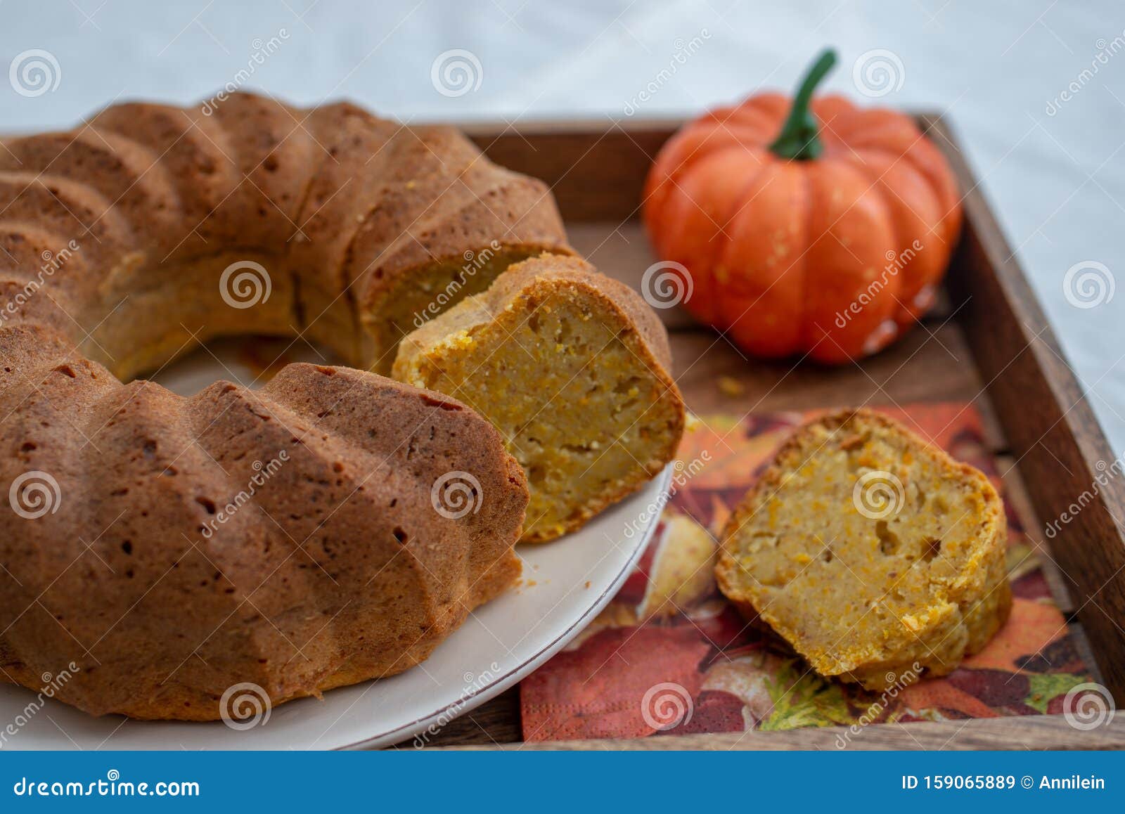 Healthy Home Made Pumpkin Sponge Cake on a Table Stock Image - Image of ...