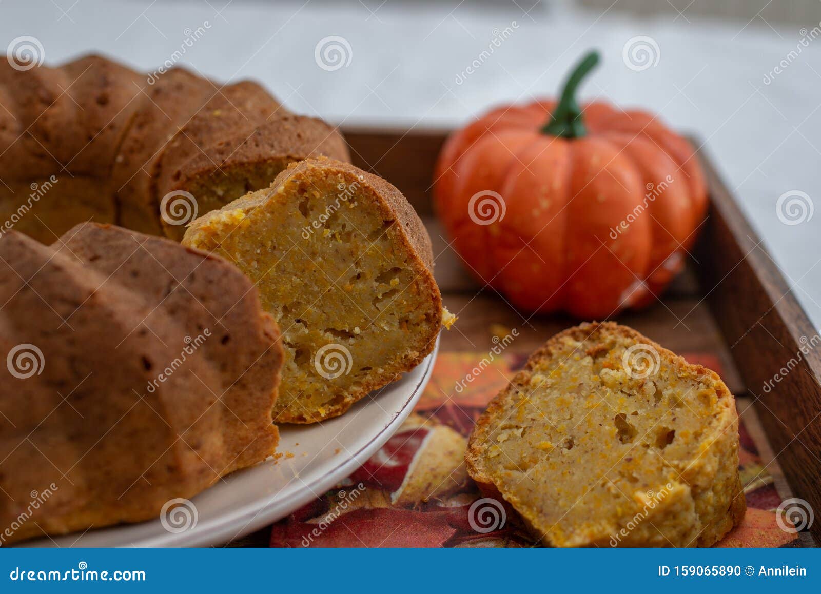 Healthy Home Made Pumpkin Sponge Cake on a Table Stock Photo - Image of ...