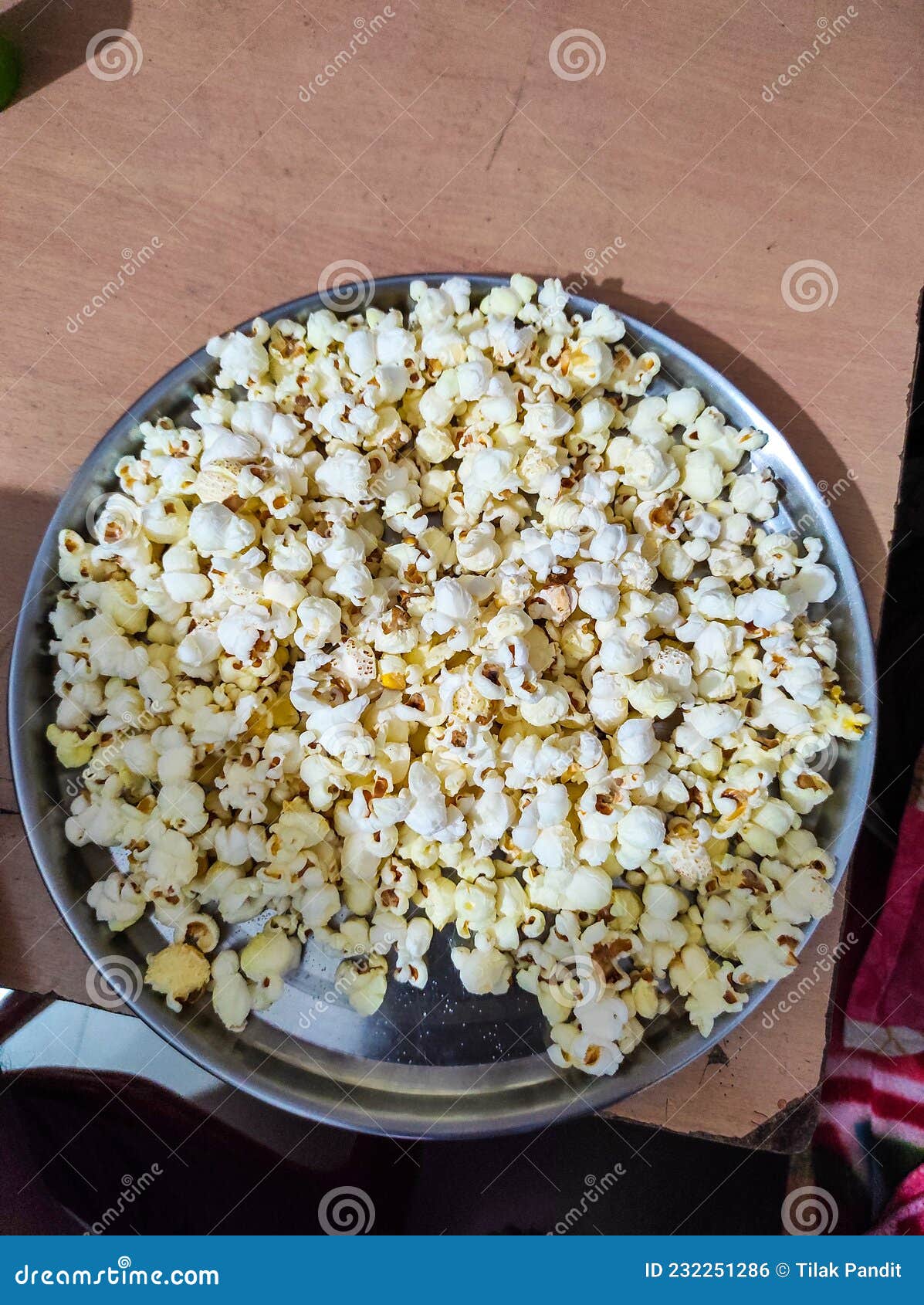 Healthy Homemade Popcorn in a Plate Stock Photo - Image of plate ...