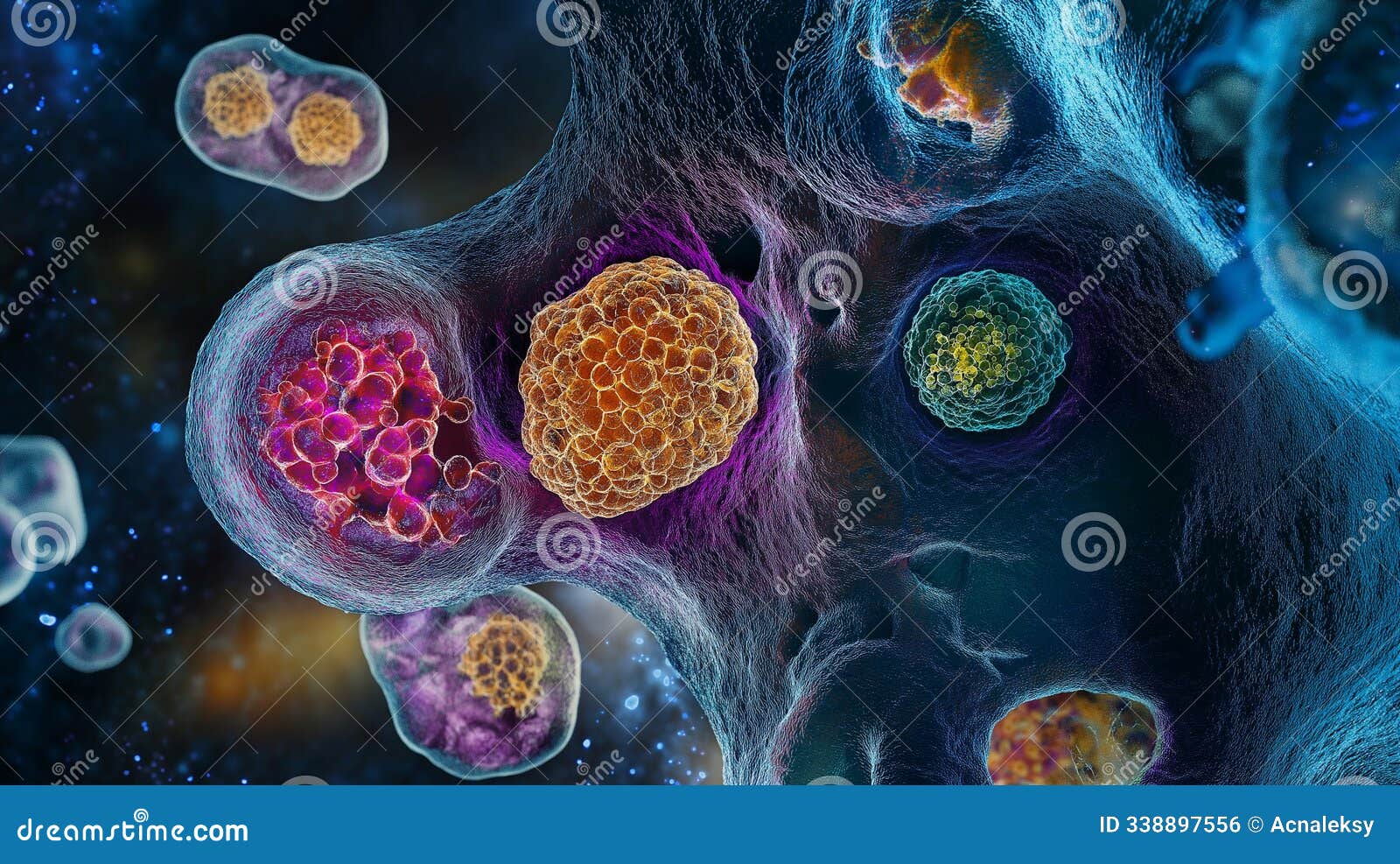 Healthy Human Cell with Its Nucleus Stock Photo - Image of normal ...