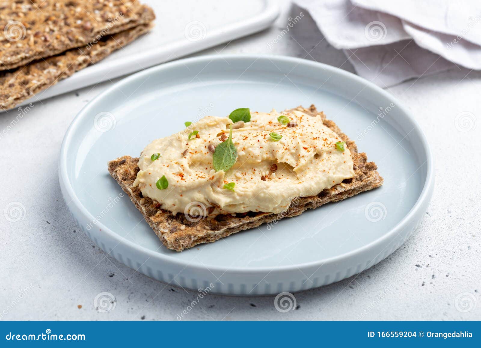 Healthy hummus sandwich stock photo. Image of bread - 166559204