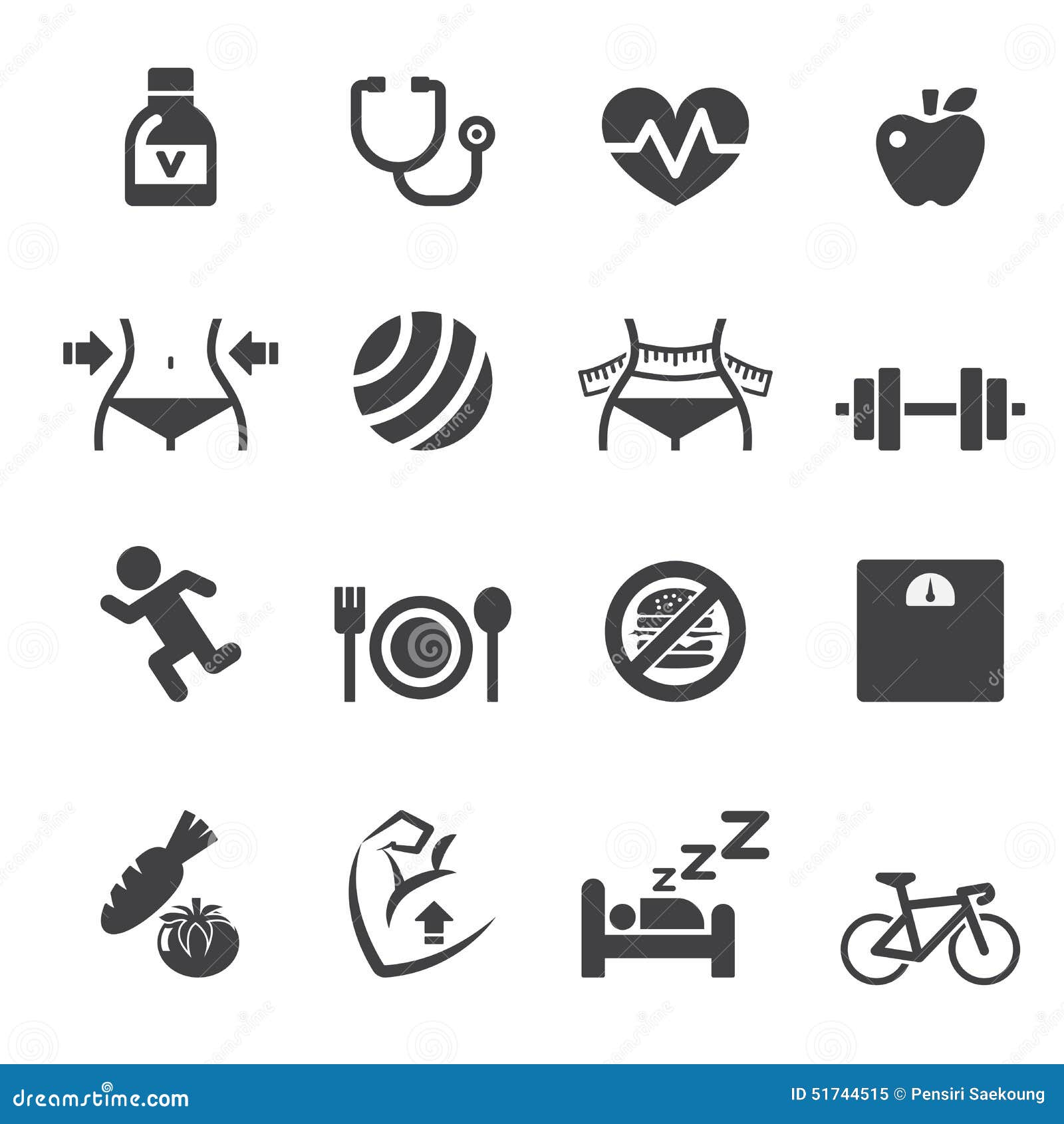 Healthy icon stock vector. Illustration of balance, clean - 51744515