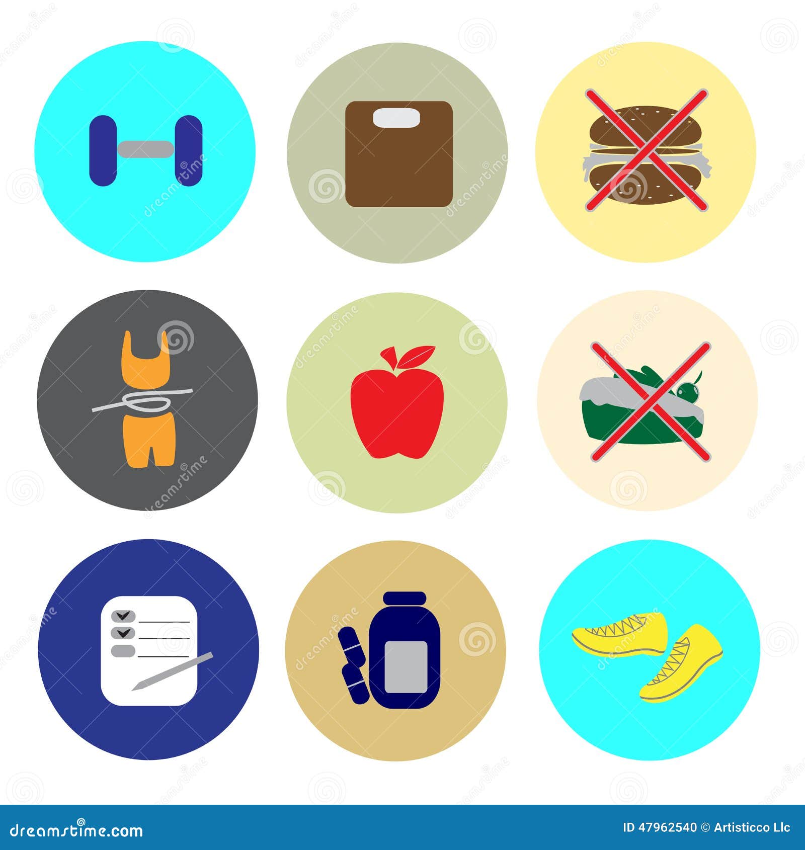 Healthy icons stock vector. Illustration of outfit, clip - 47962540