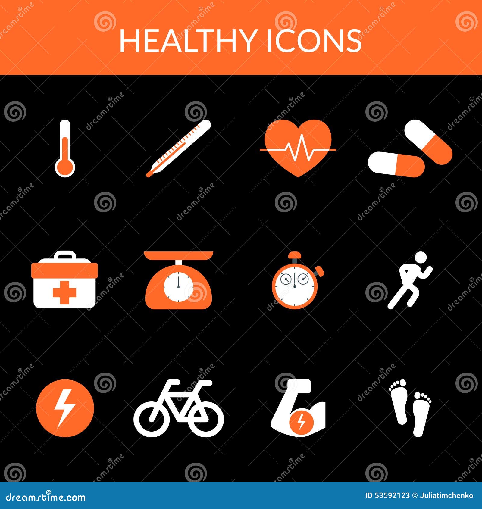Healthy icons stock vector. Illustration of application - 53592123