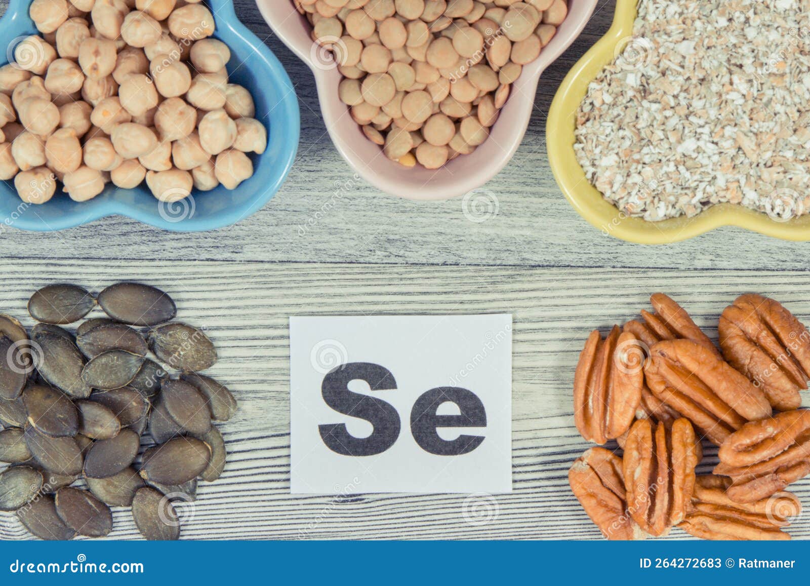 Healthy Ingredients Containing Selenium, Vitamin and Minerals Stock ...