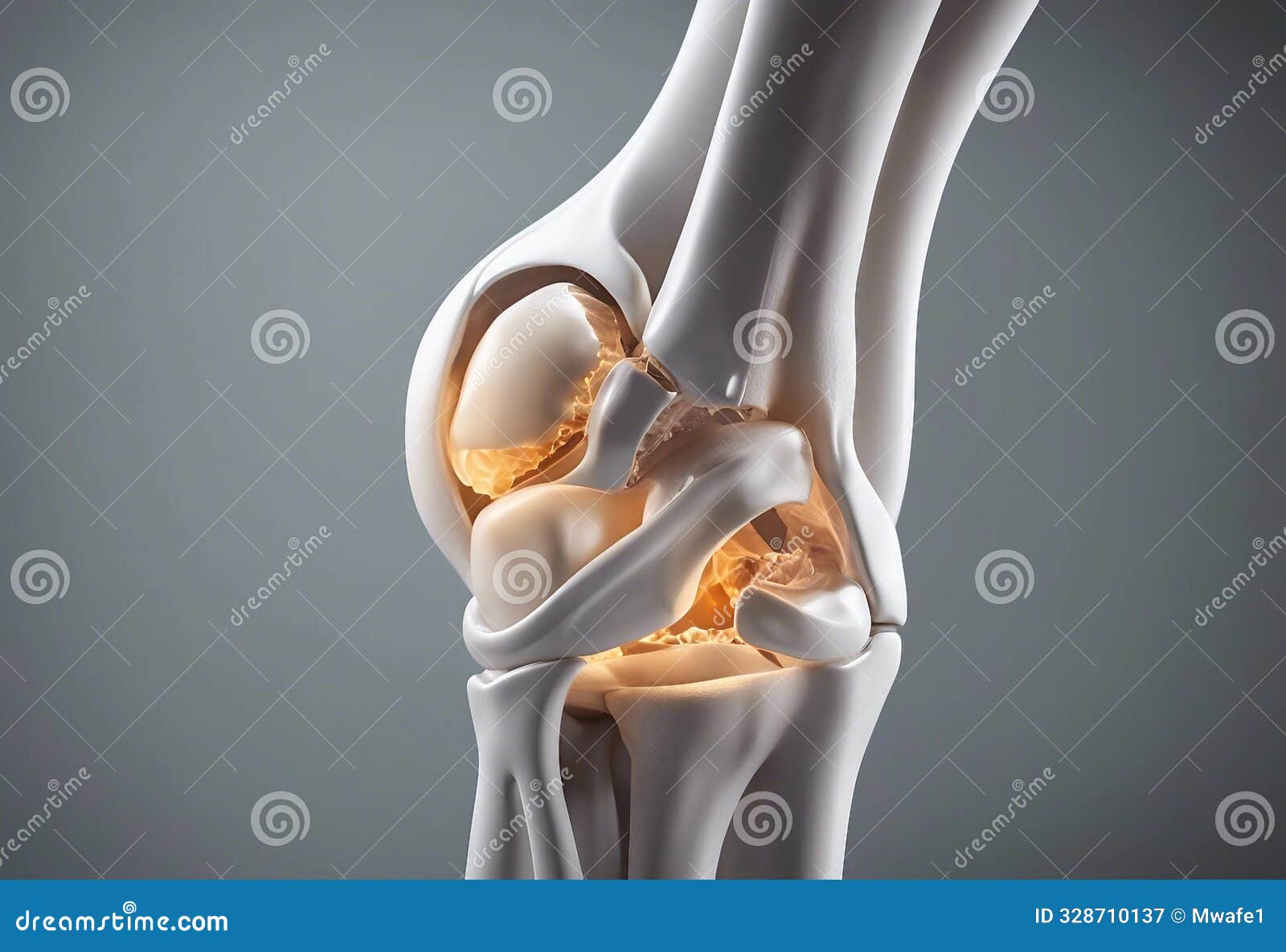 Healthy Knee Osteoarthritis Knee Comparison High Degree Detail 3d ...