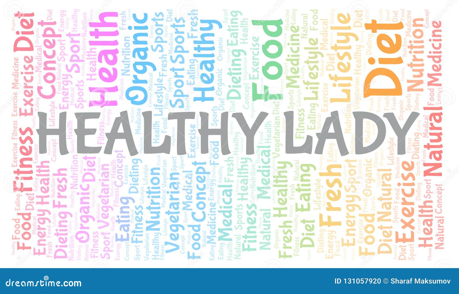 Healthy Lady word cloud. stock illustration. Illustration of bright ...