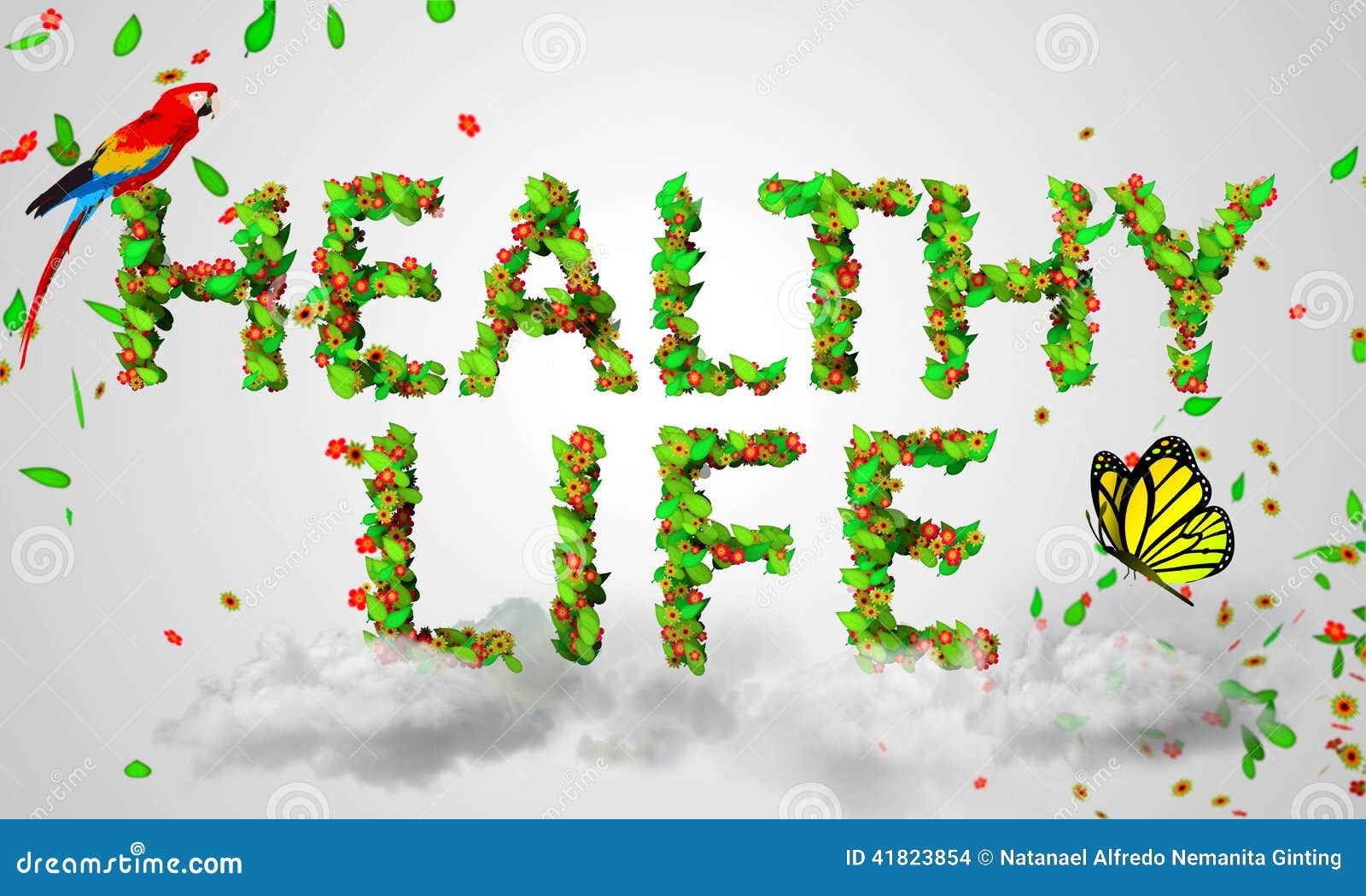 Healthy Life Leaves Particles 3D Stock Illustration - Illustration of ...