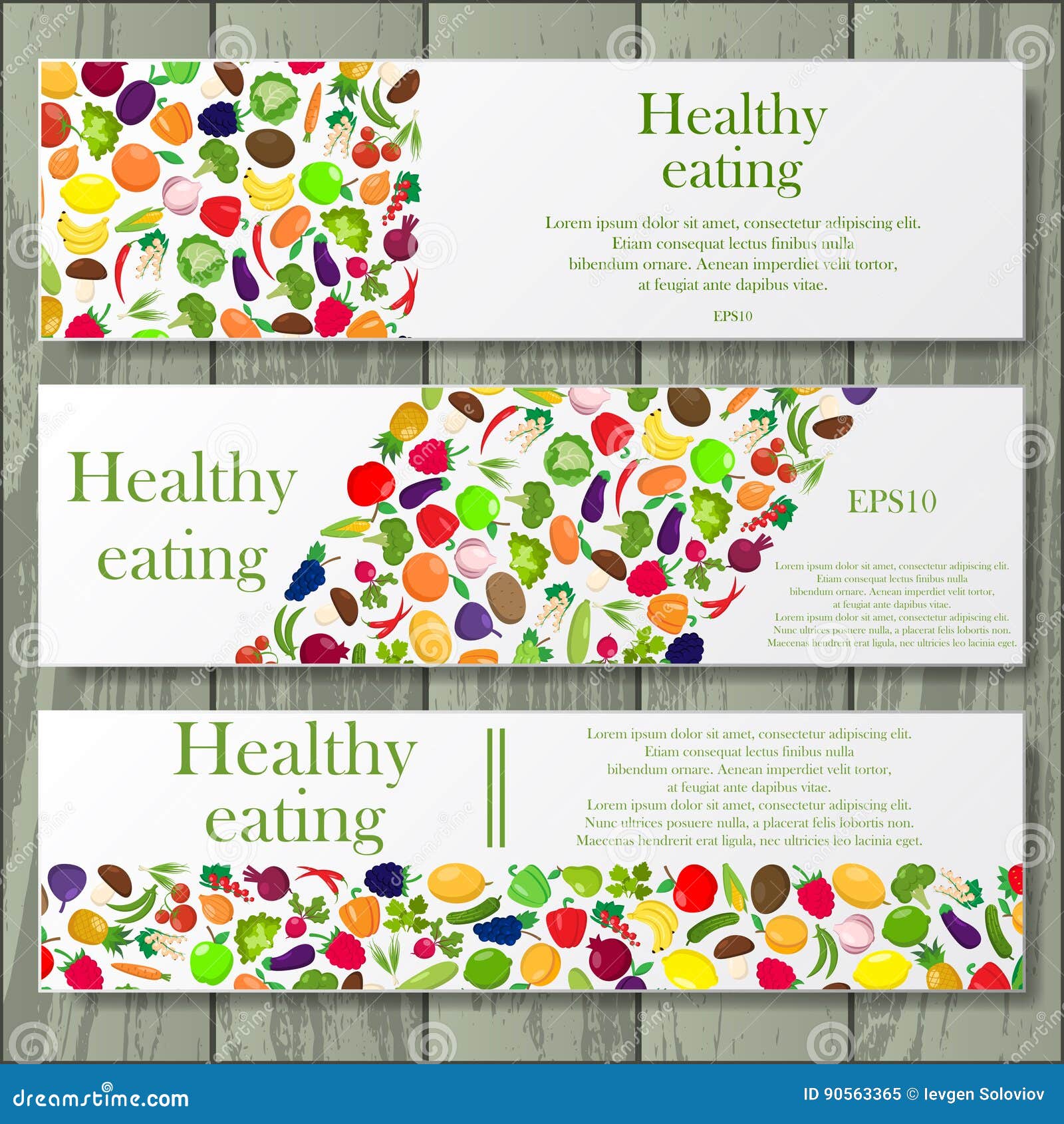 Healthy life style banners stock vector. Illustration of freshness ...