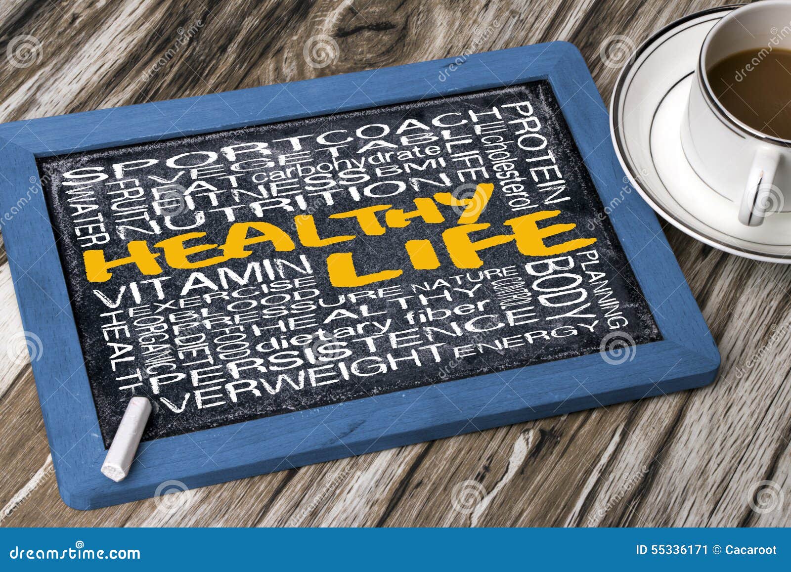 Healthy Life Word Cloud Handwritten on Blackboard Stock Image - Image ...