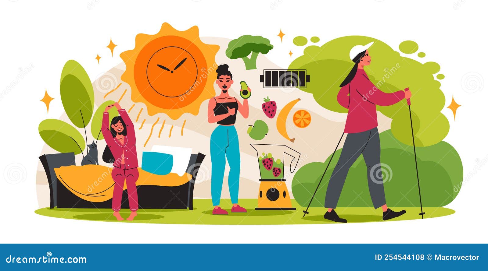 Healthy Lifestyle Composition Stock Vector - Illustration of emblem ...