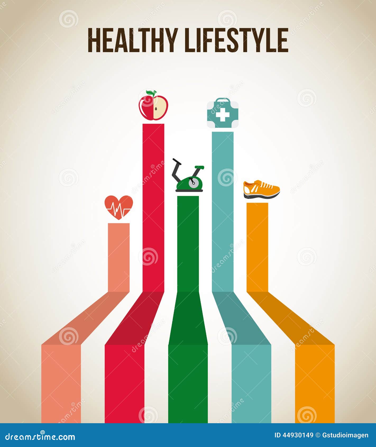 Healthy lifestyle design stock vector. Illustration of apple - 44930149