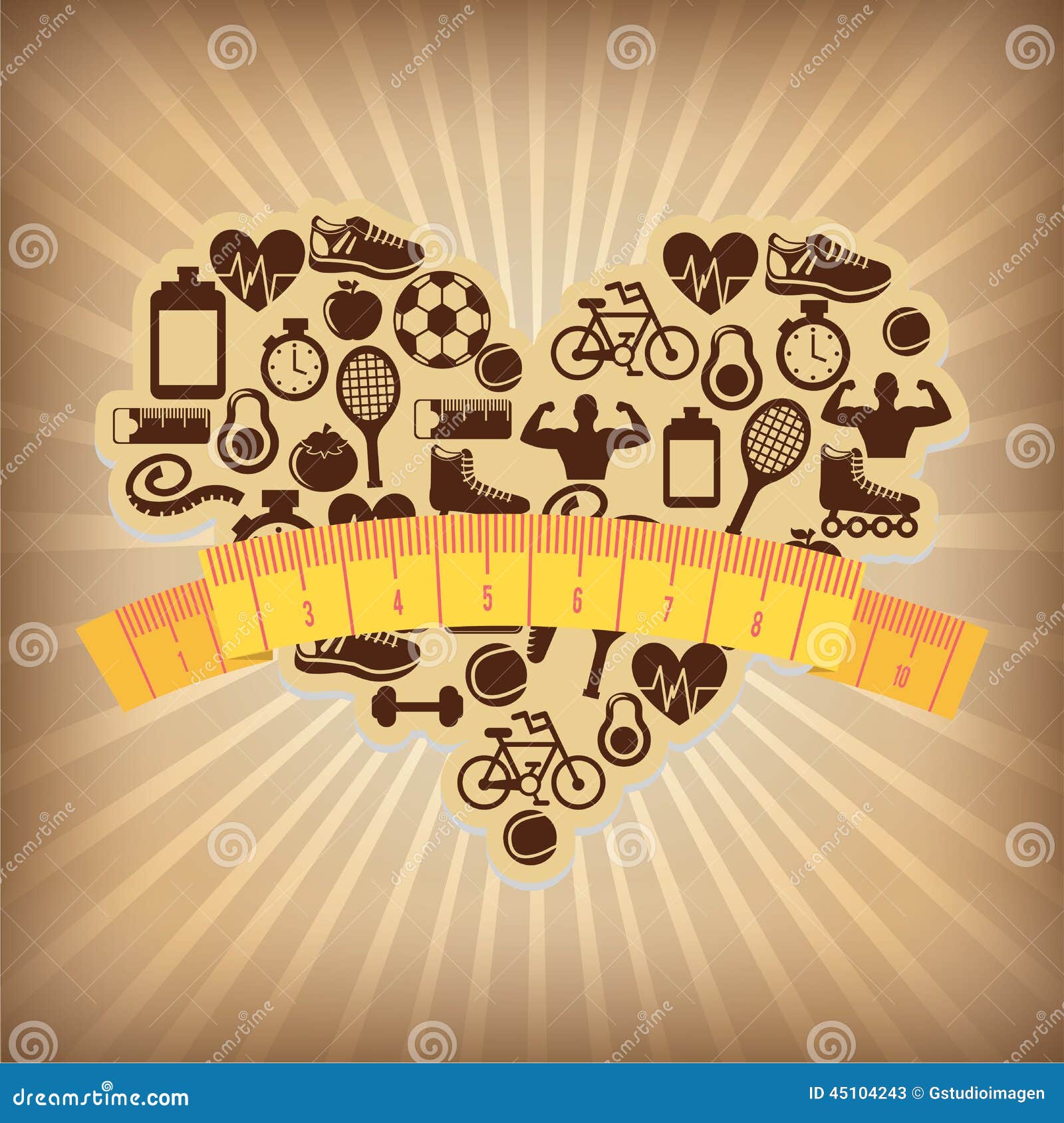 Healthy lifestyle design stock vector. Illustration of icons - 45104243