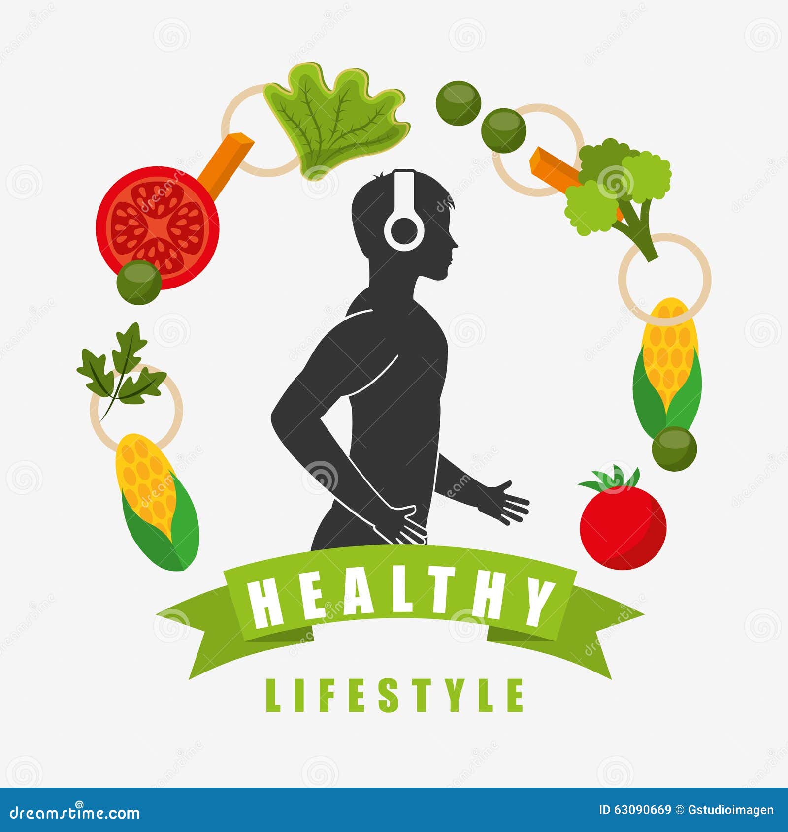 Healthy lifestyle design stock vector. Illustration of diet - 63090669