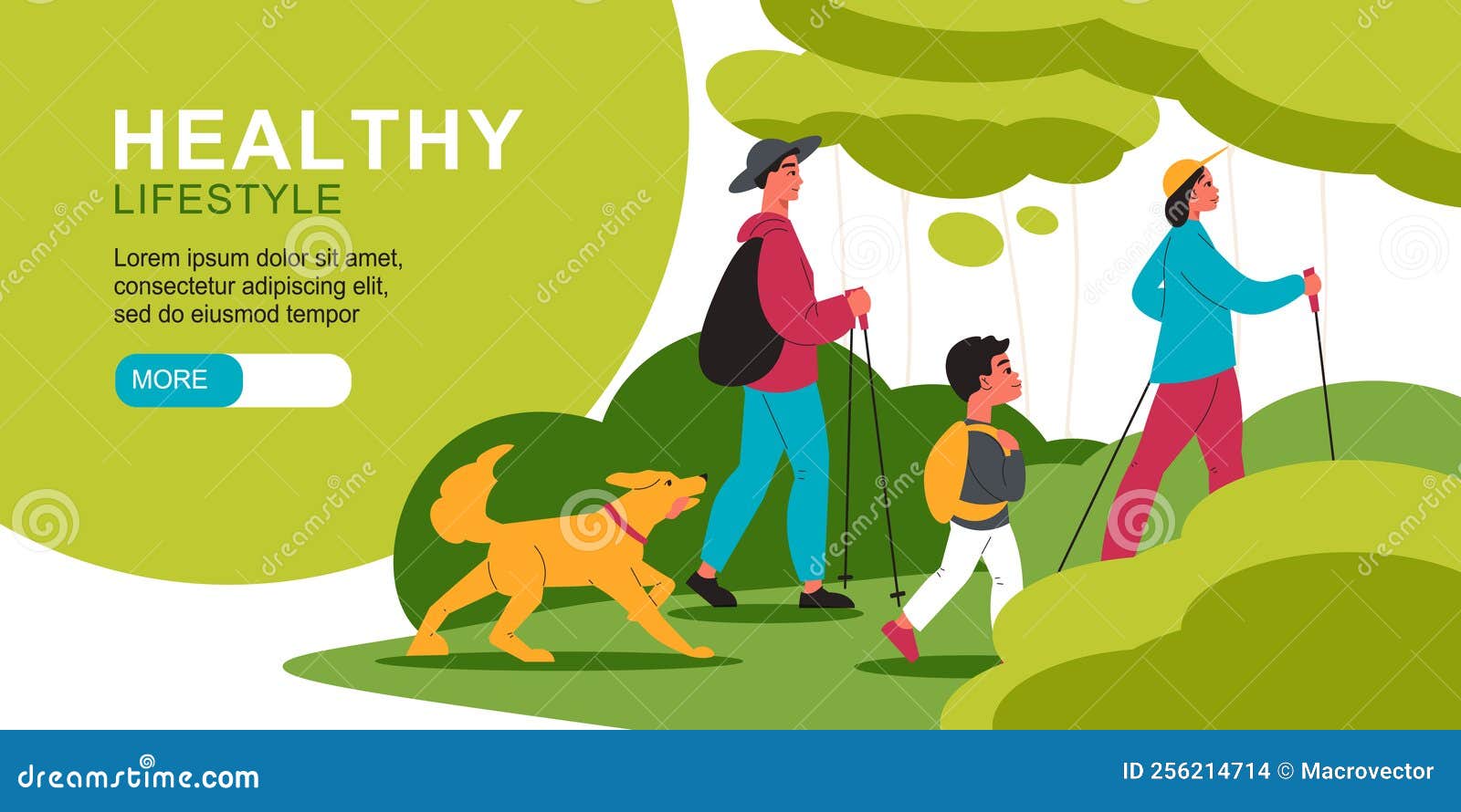 Healthy Lifestyle Horizontal Banner Stock Vector Illustration Of