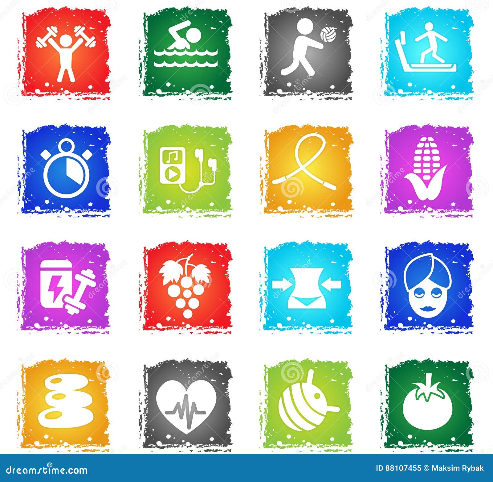 Healthy lifestyle icon set stock vector. Illustration of pulse - 88107455
