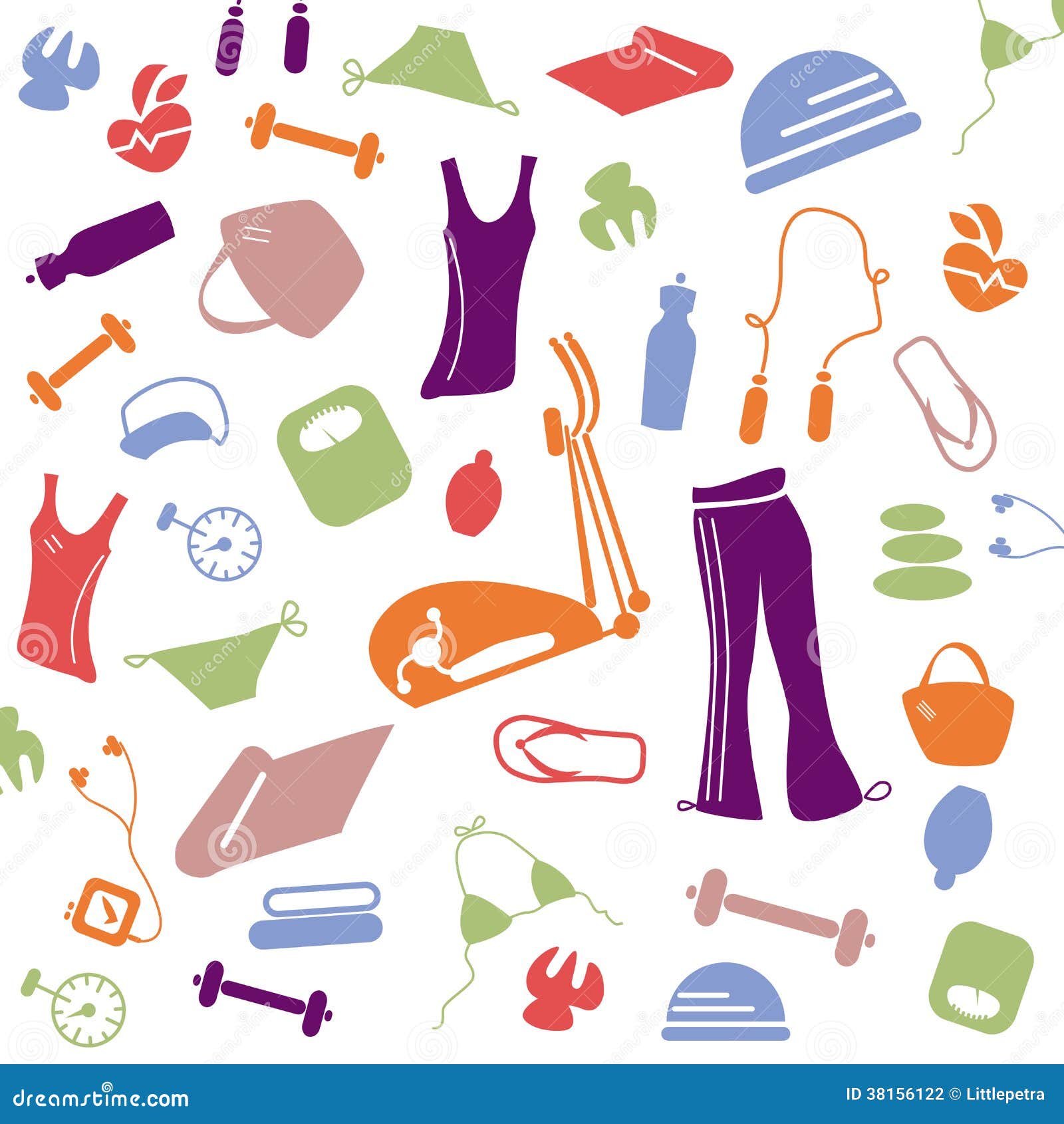 Healthy lifestyle pattern stock illustration. Illustration of voracious ...