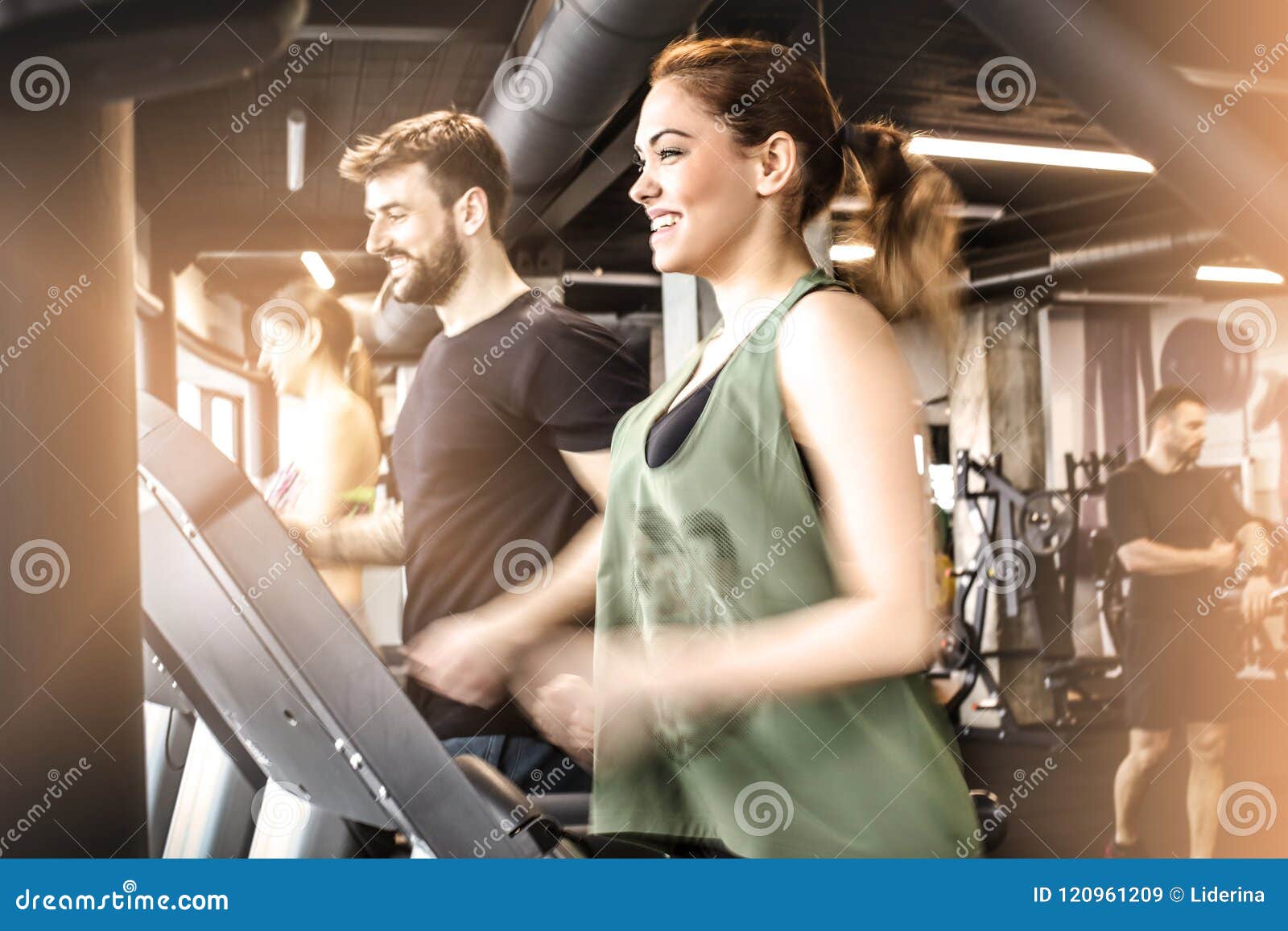 Healthy Lifestyle . Running in at Gym Stock Image - Image of clothing ...