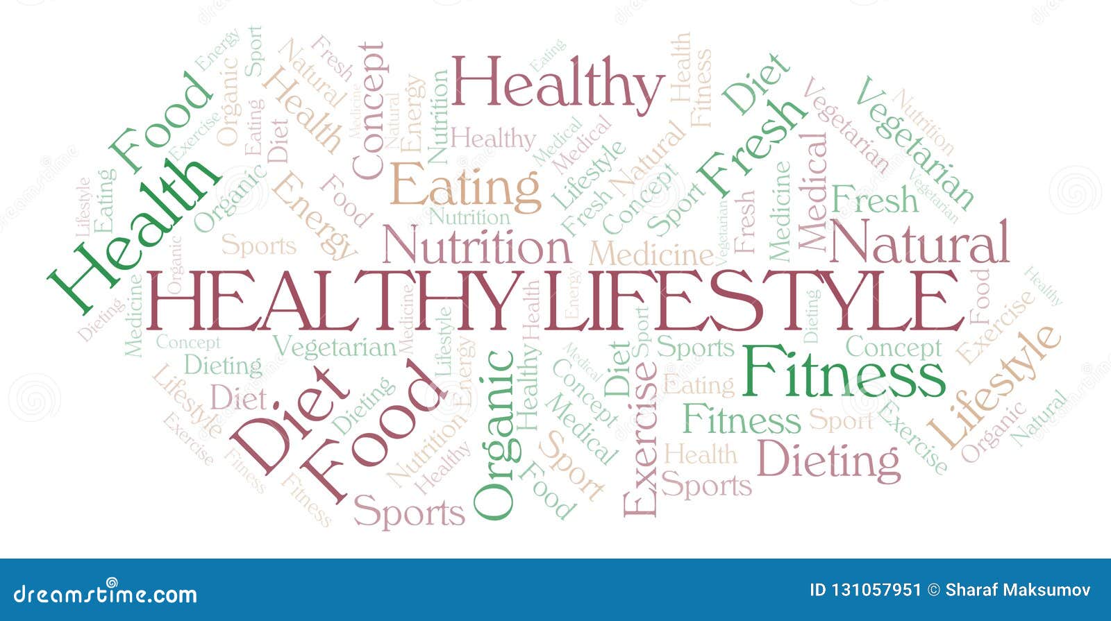 Healthy Lifestyle Word Cloud. Stock Illustration - Illustration of ...