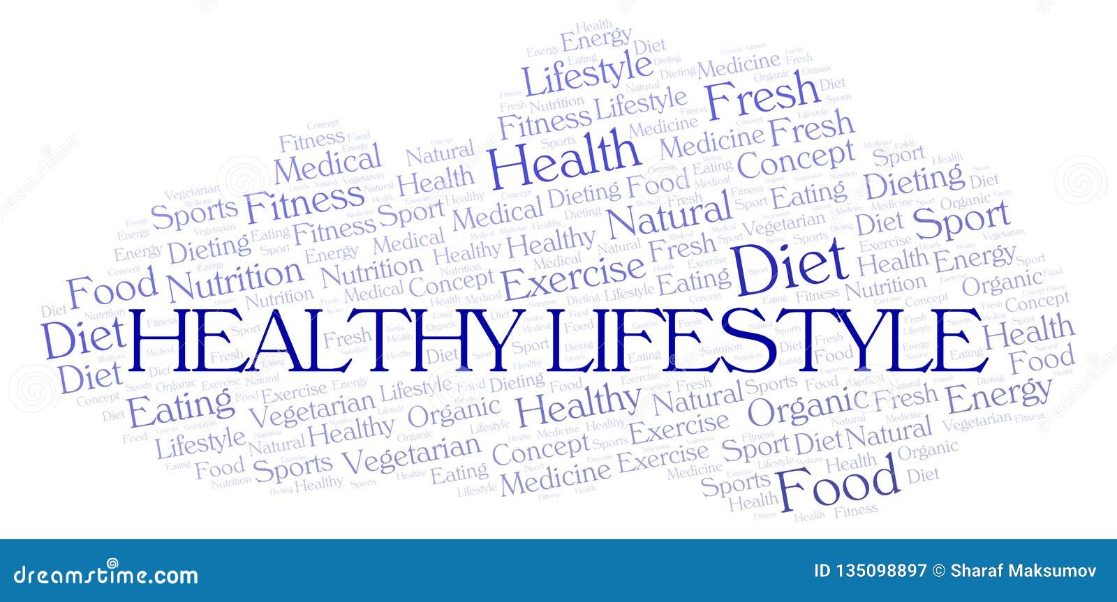 Healthy Lifestyle Word Cloud Stock Illustration - Illustration of ...