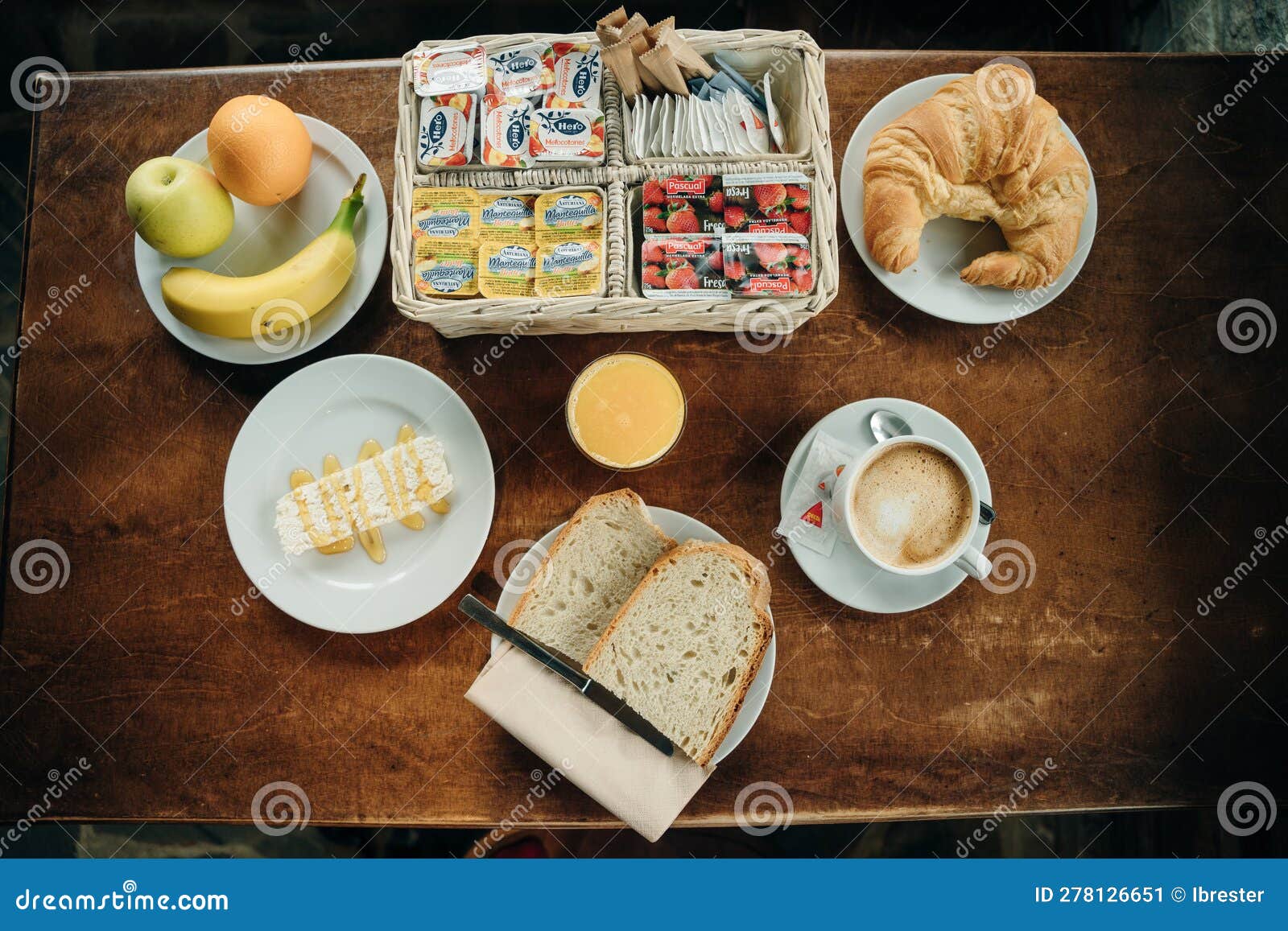 Healthy Light Meals for Breakfast. Breakfast Table Setting Stock Image ...