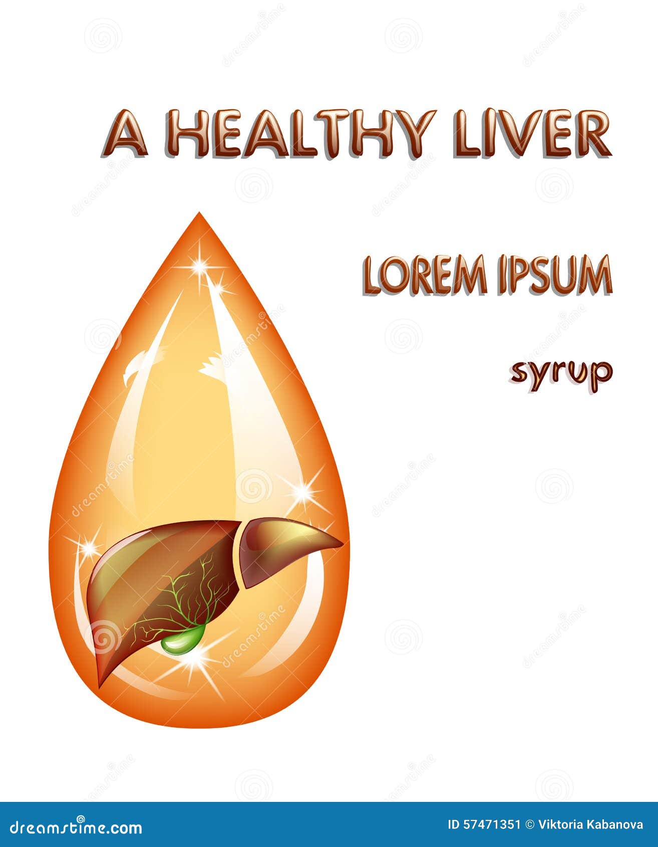 HEALTHY LIVER, SYRUP stock vector. Illustration of liver - 57471351