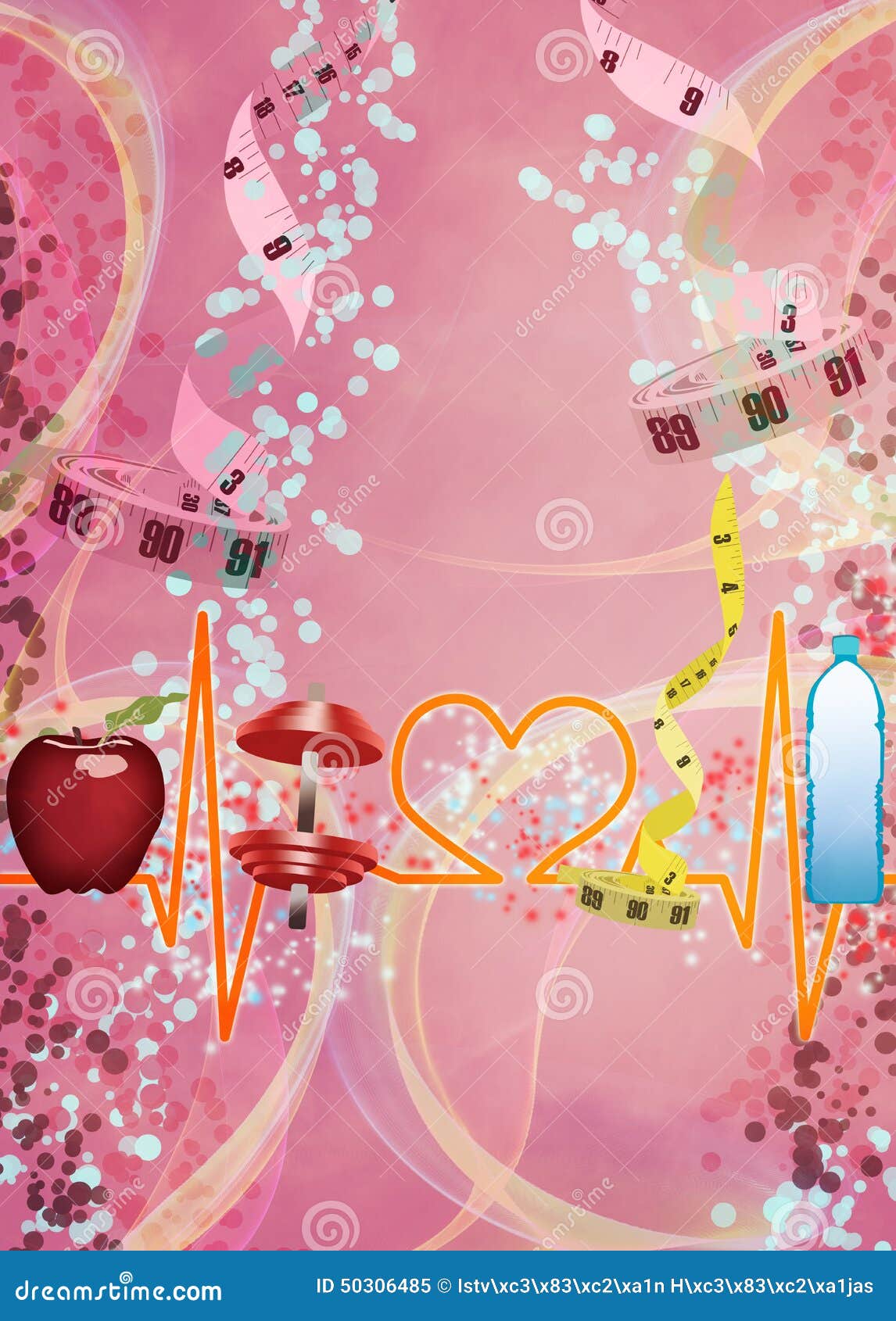 Healthy living background stock illustration. Illustration of measuring ...