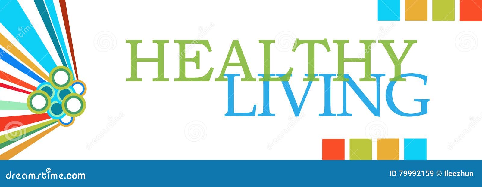 Healthy Living Colorful Element Stock Illustration - Illustration of ...