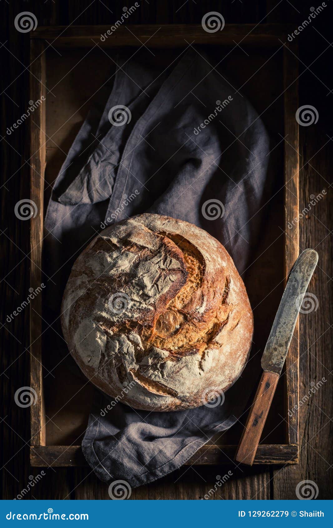 Healthy Loaf of Bread with Blue Rubber Stock Image - Image of rubber ...