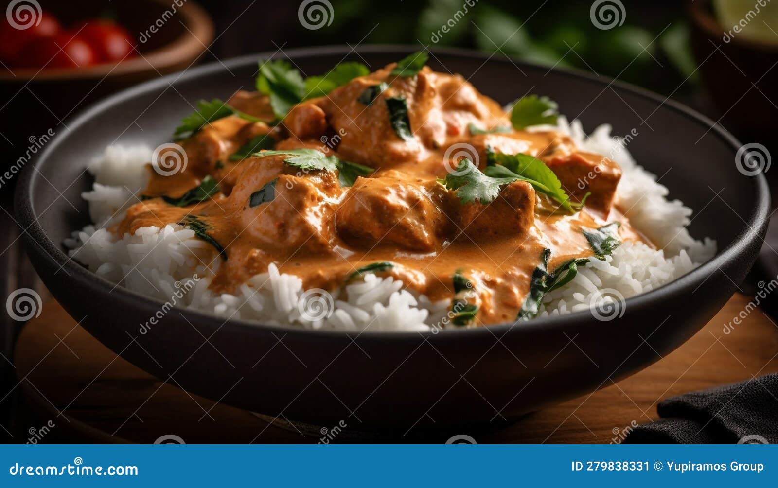 Healthy Lunch Bowl With Steamed White Rice, Pork, And Vegetables ...