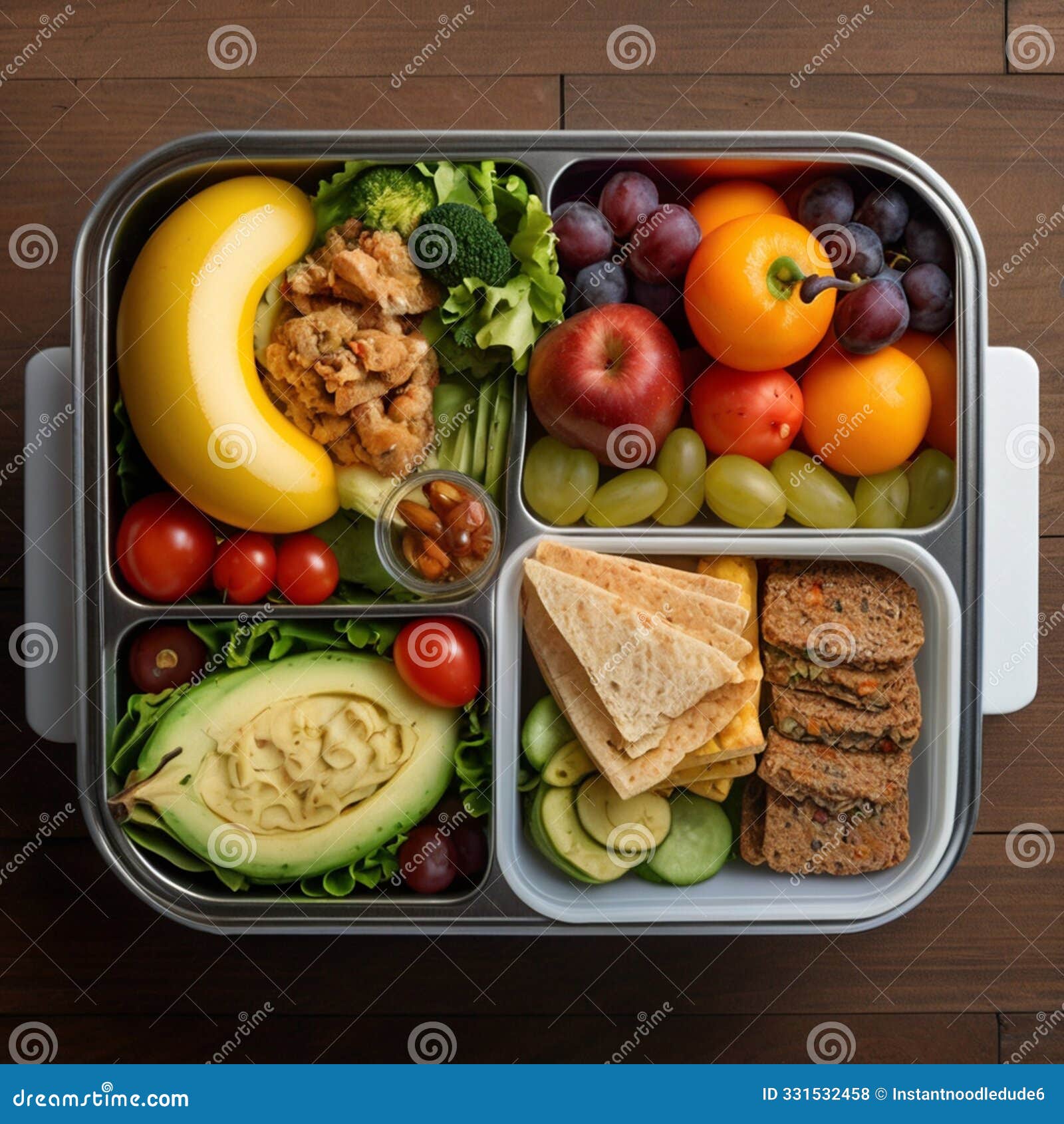 Healthy Lunch Box on Table from Above. Back To School Concept. Stock ...