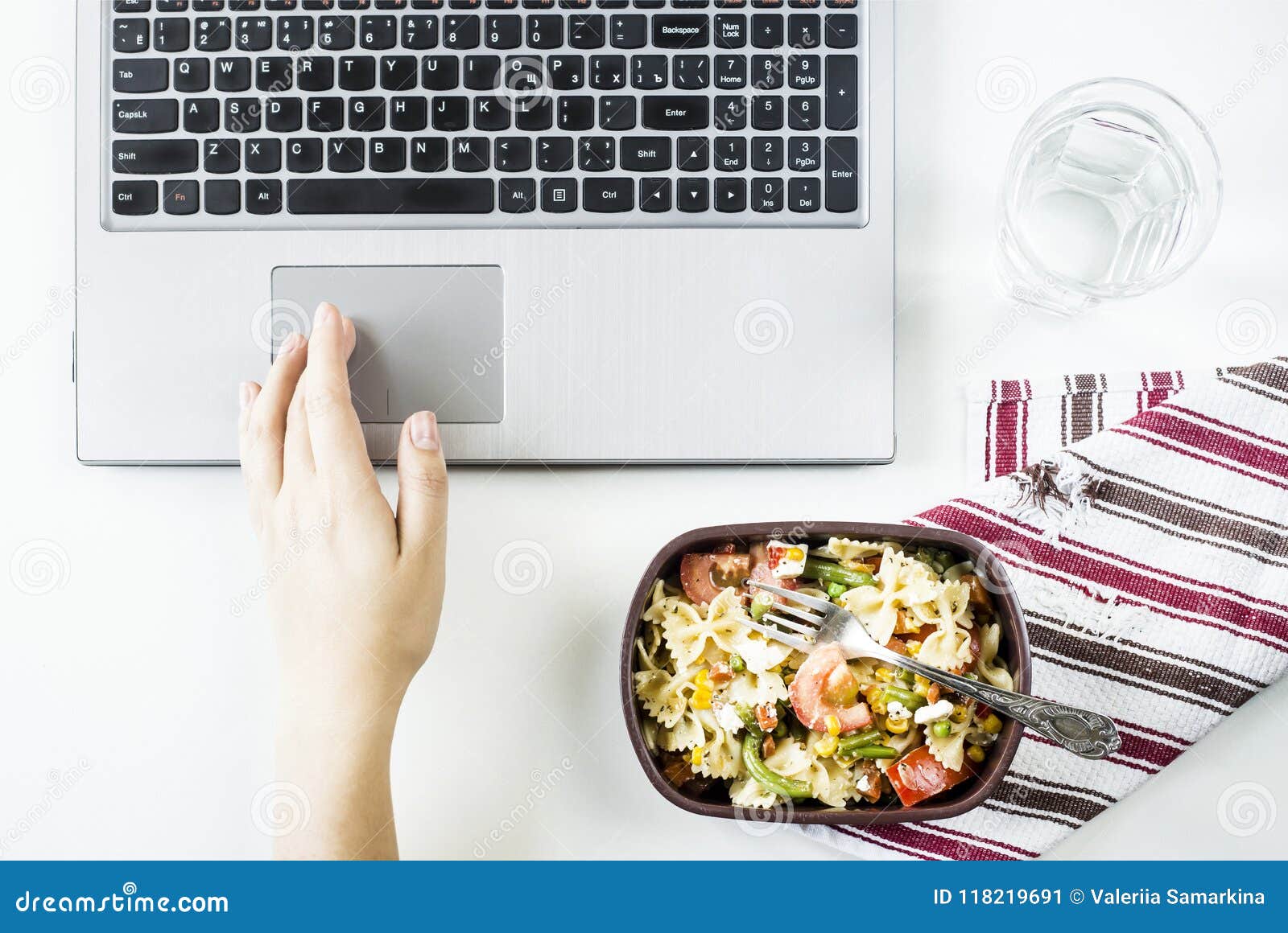 Healthy Lunch in the Workplace Stock Image - Image of lunch, fork ...