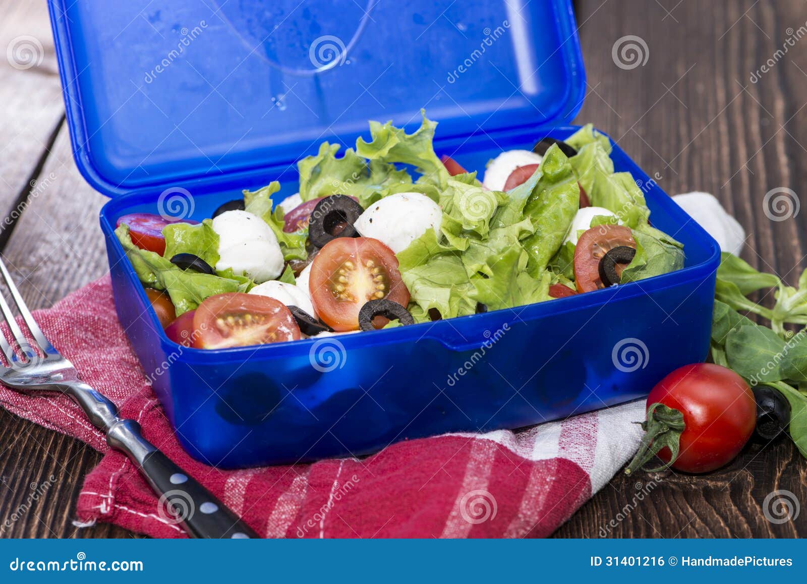 Healthy Lunchbox with Fresh Salad Stock Photo - Image of nutrition ...