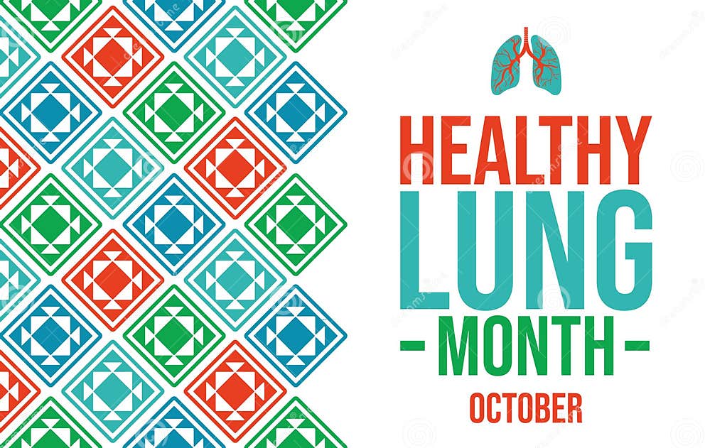 Healthy Lung Month Banner for October, Promoting Lung Health Awareness ...