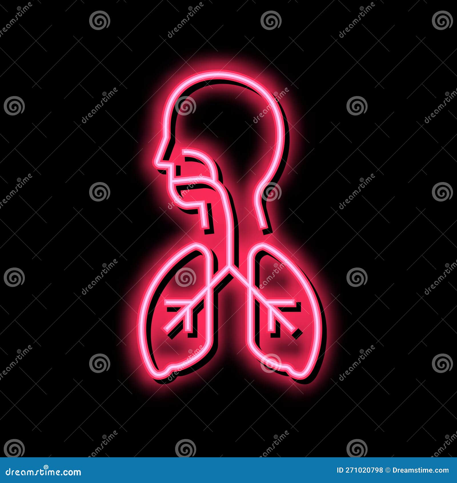 Healthy Lungs Neon Glow Icon Illustration Stock Vector - Illustration ...