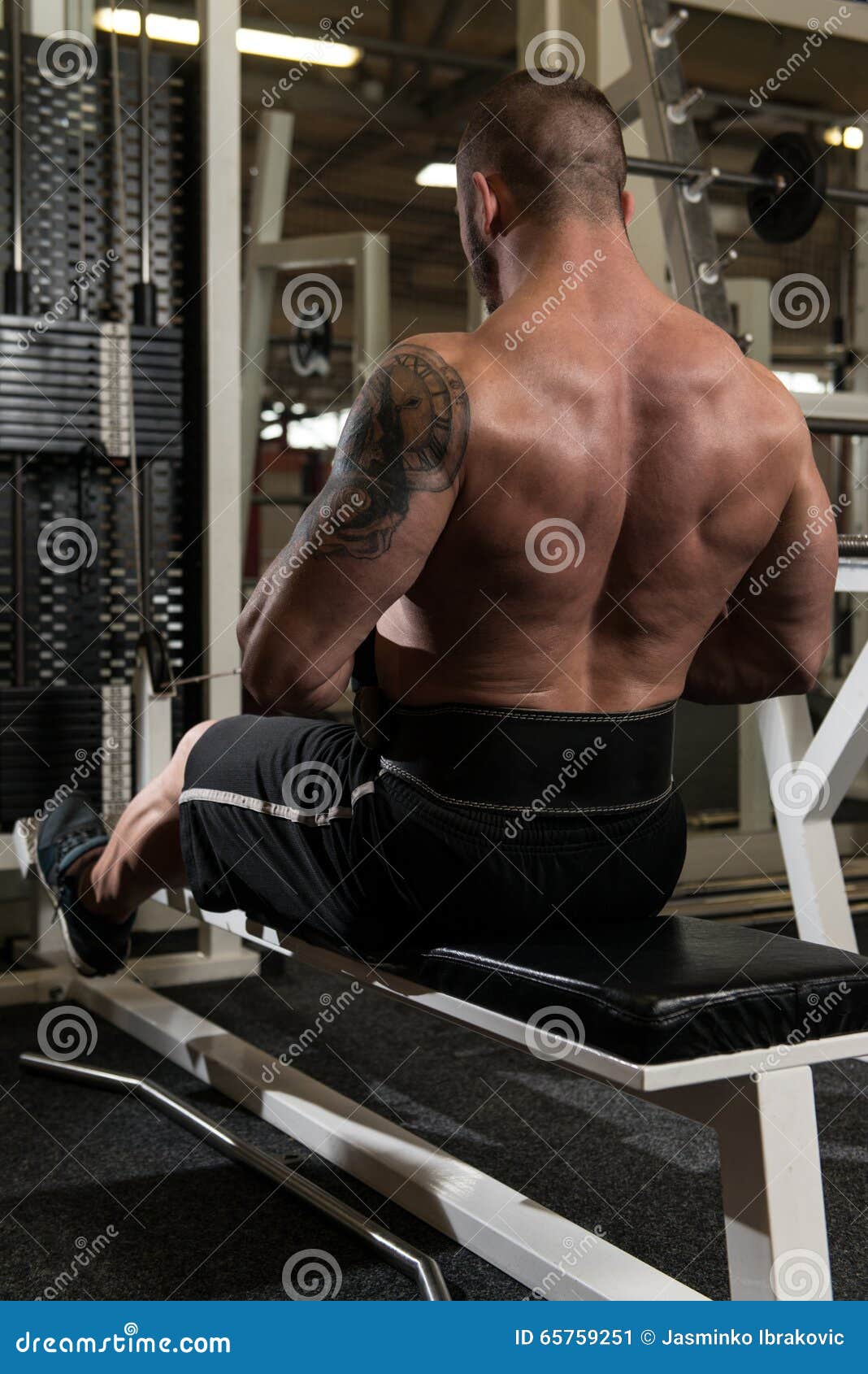 Healthy Man Doing Exercise for Back Stock Image - Image of rear ...