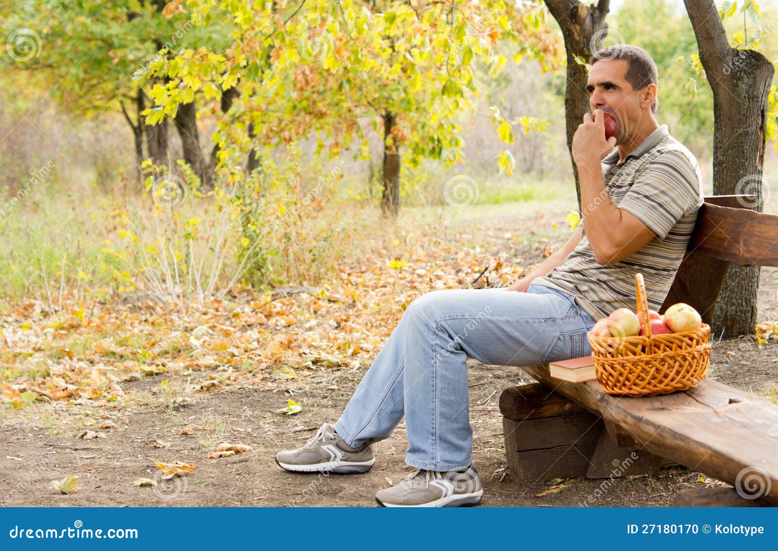 Healthy Man Eating an Apple Stock Photo - Image of tasty, food: 27180170